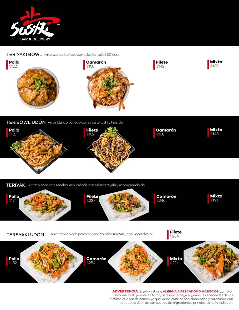 Menu at Sushi Bar & Delivery, Mexicali, Calz. Justo Sierra 1515