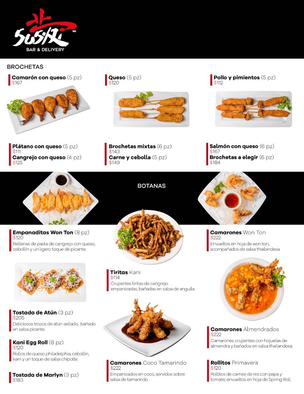 Menu at Sushi Bar & Delivery, Mexicali, Calz. Justo Sierra 1515