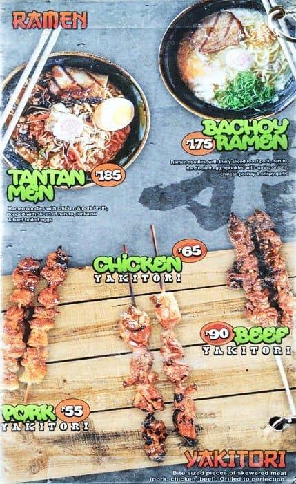 Menu at Sushi Boy restaurant, Cebu City, Gov Cuenco Avenue