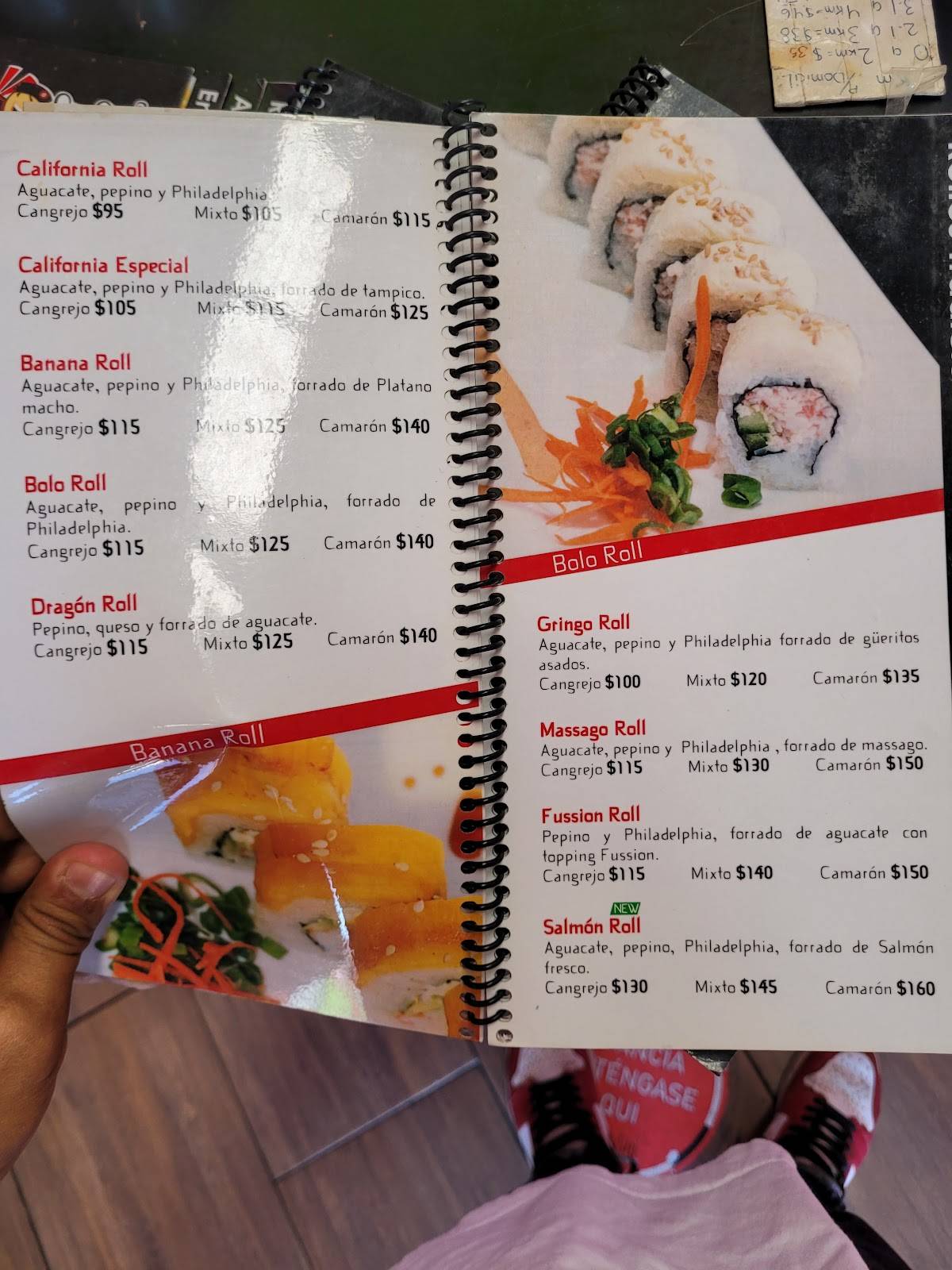 Carta del restaurante Sushi Fussion, Ensenada, Calle Cuarta # 273