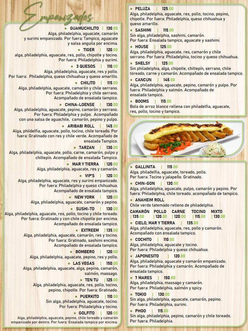 Menu at Sushi House restaurant, Nogales, Cjon. Hermosillo 325