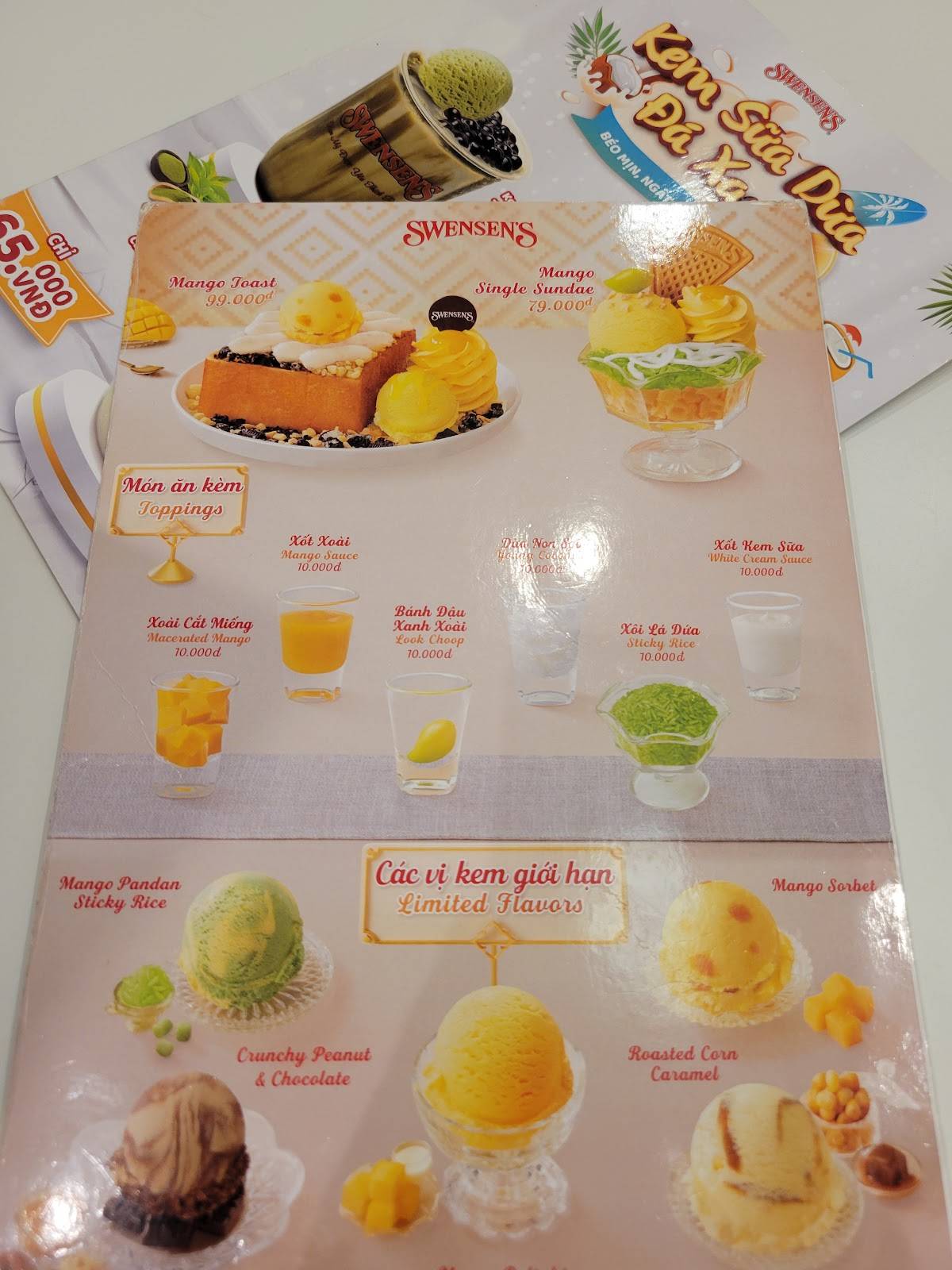 Menu at Swensen’s, Ho Chi Minh City, 73 Nguyễn Thái Học