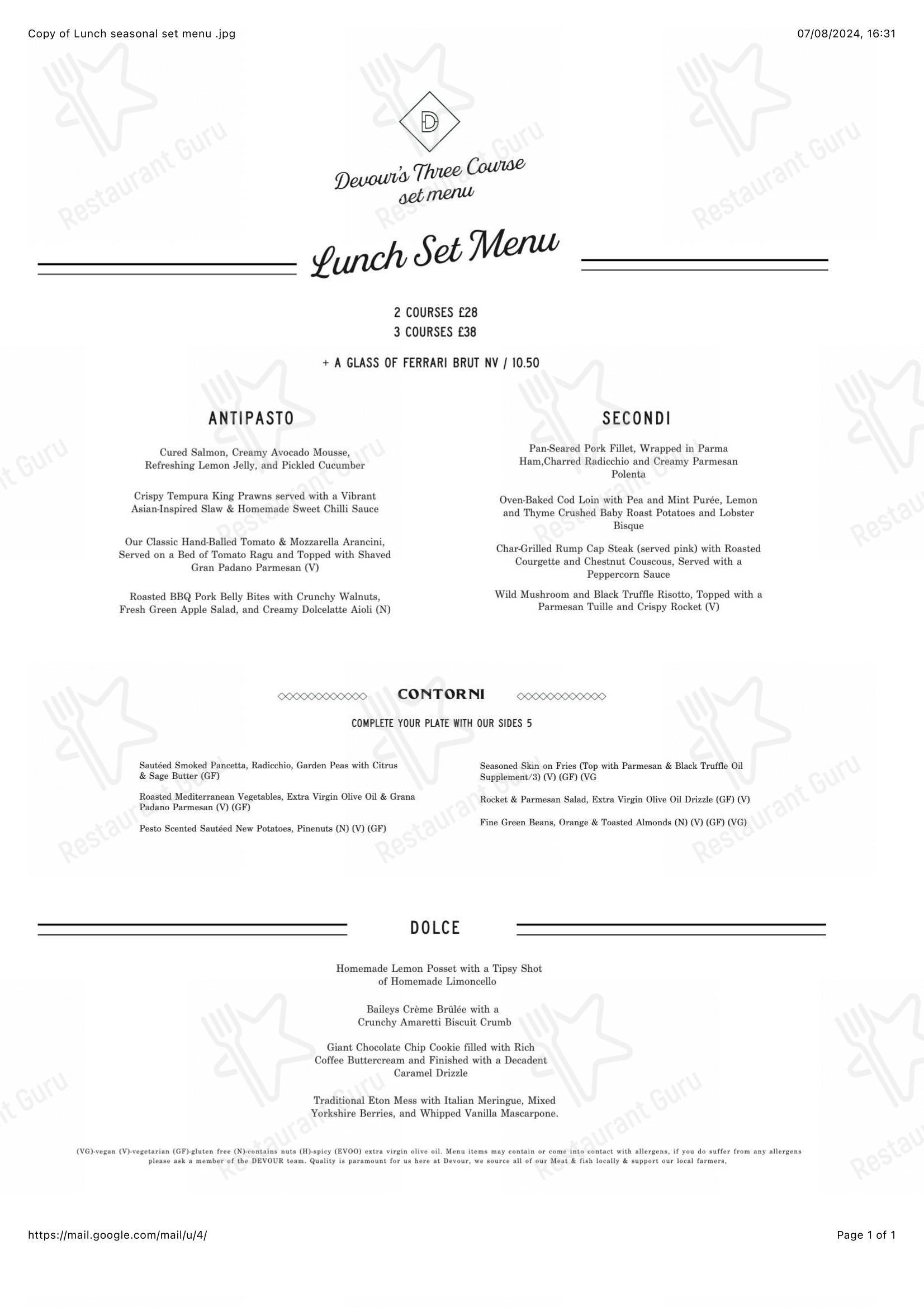 Menu at THE HIDE OUT HOLMFIRTH restaurant, Holmfirth