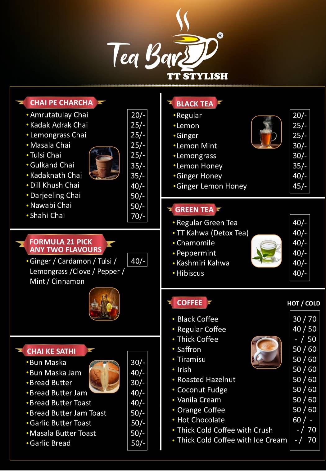 Menu at TT STYLISH TEA BAR BANER, Pune