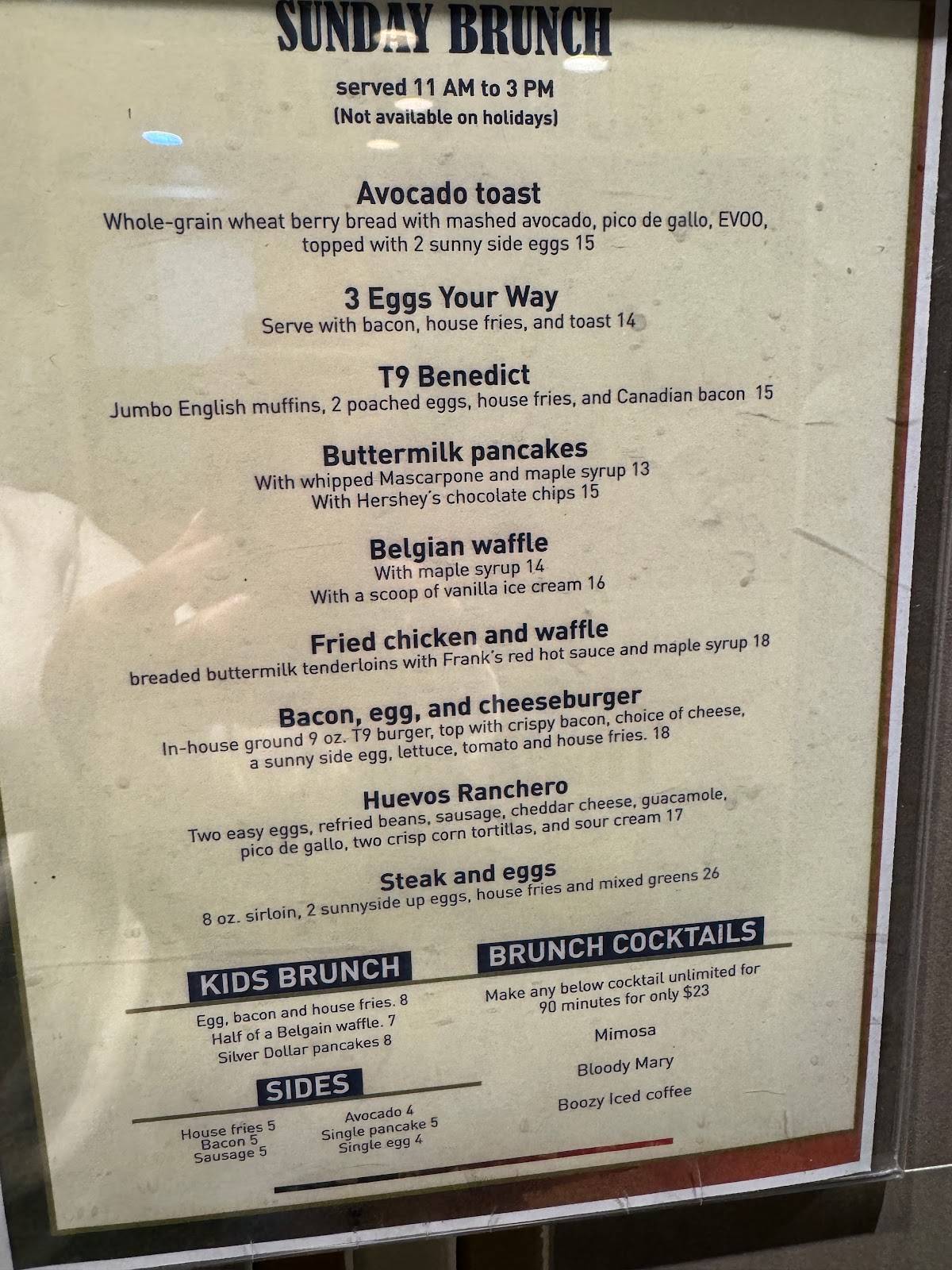 Menu at Table 9 restaurant, Peekskill, 92 Roa Hook Rd