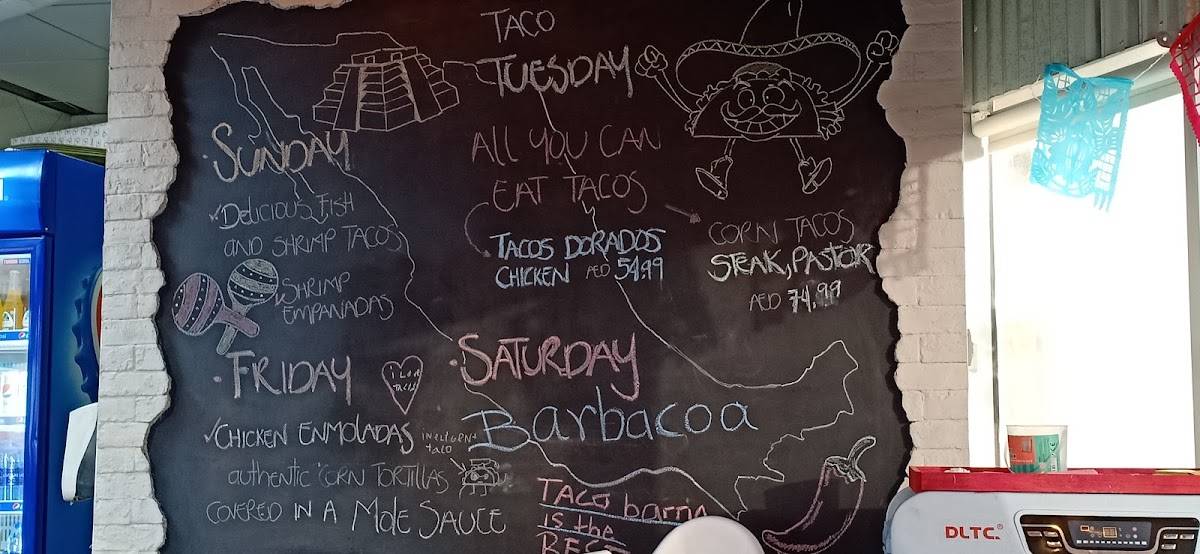 Menu at Taco Barrio, Dubai, DAMAC PARK TOWERS LEVEL P-4