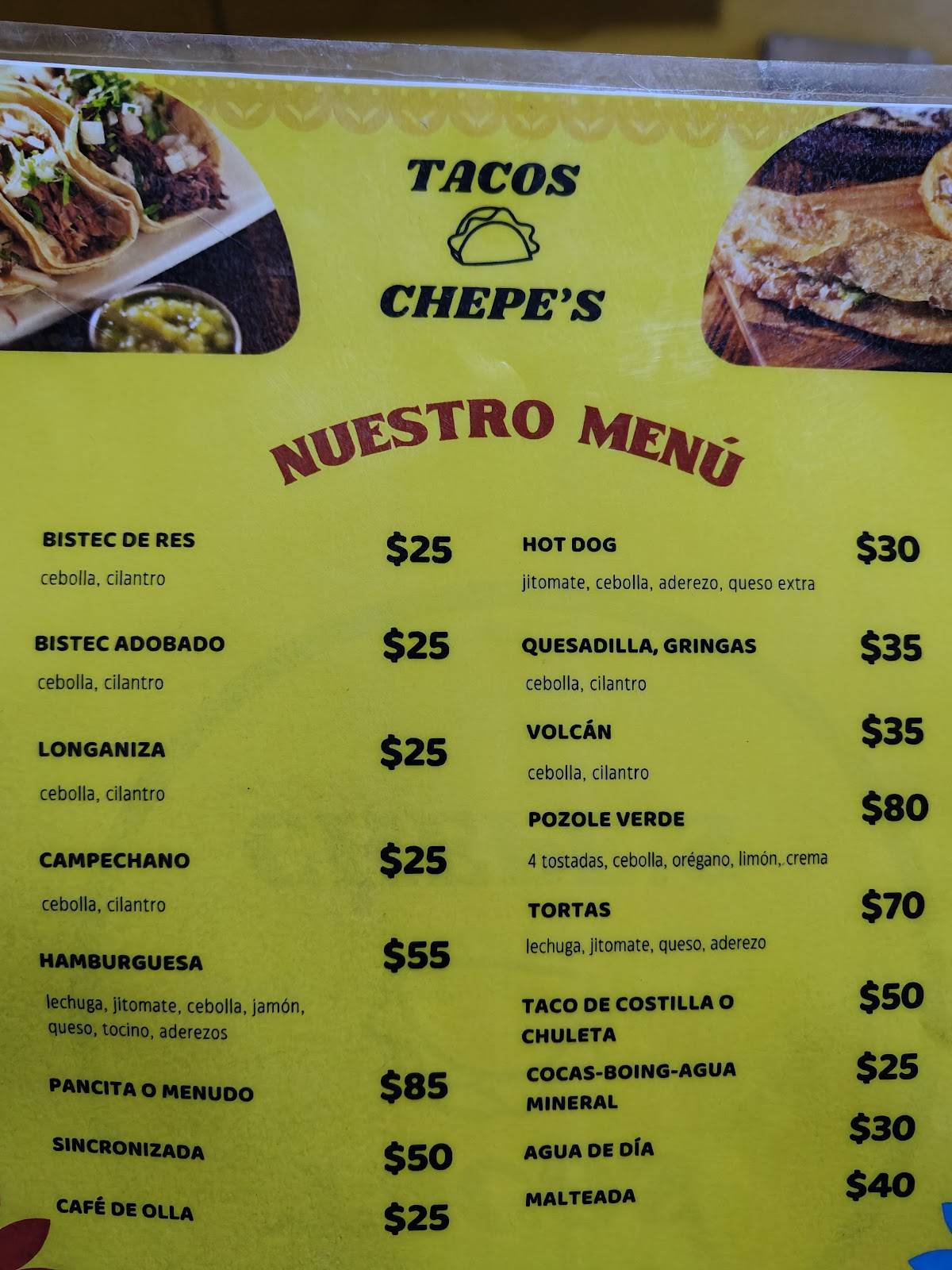 Carta del restaurante Tacos De Asada Chepes, Ezequiel Montes