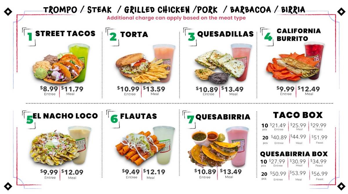 Menu at Tacos Locos The Real Mexican Flavor pub & bar, San Angelo, S ...