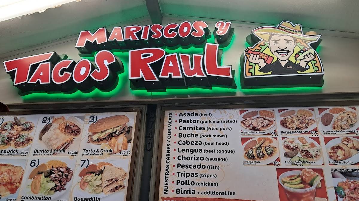 Carta del restaurante Tacos Raul, Downey, Firestone Blvd