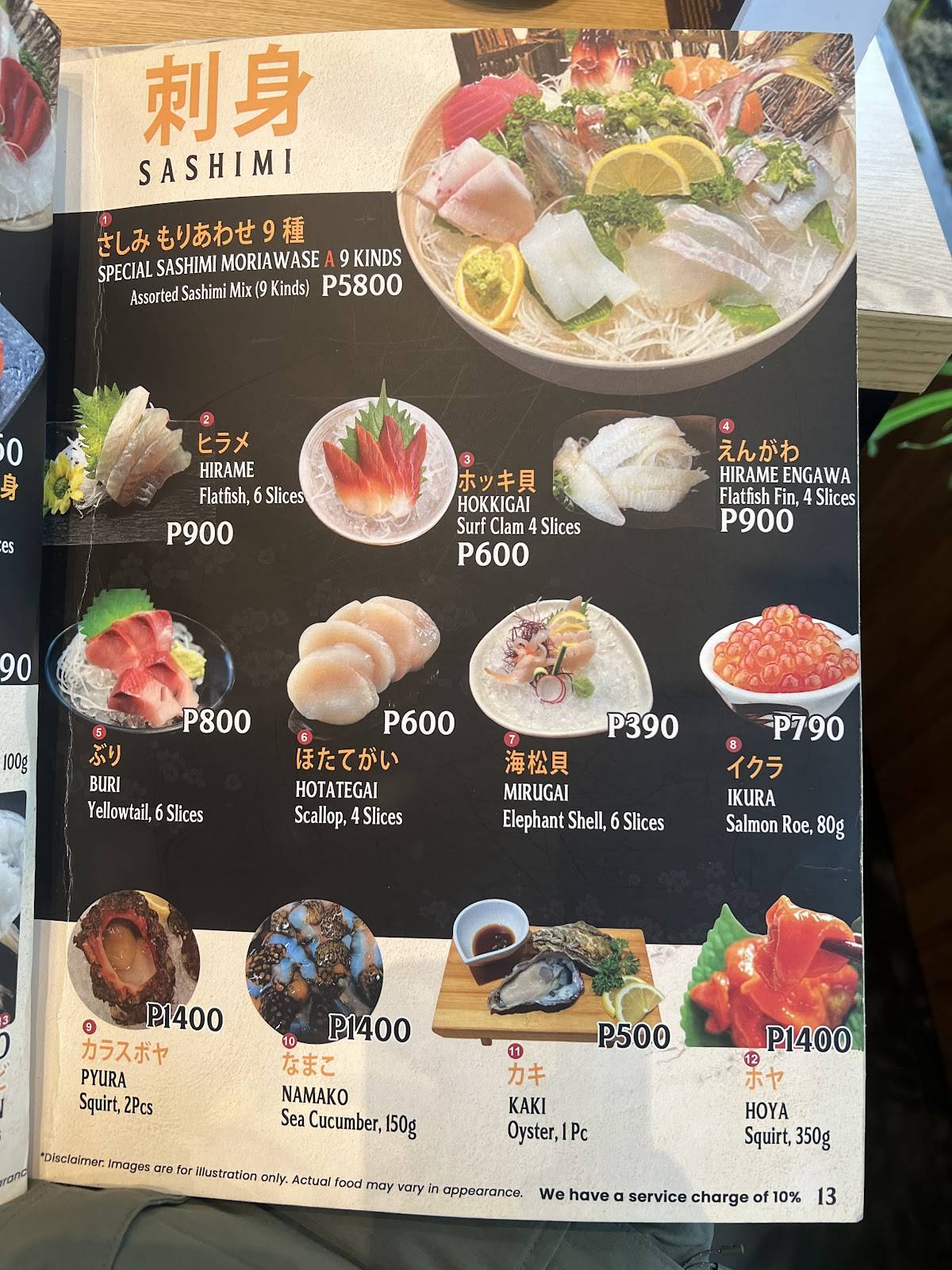 Menu at Umimatsu Japanese Restaurant BGC, Taguig