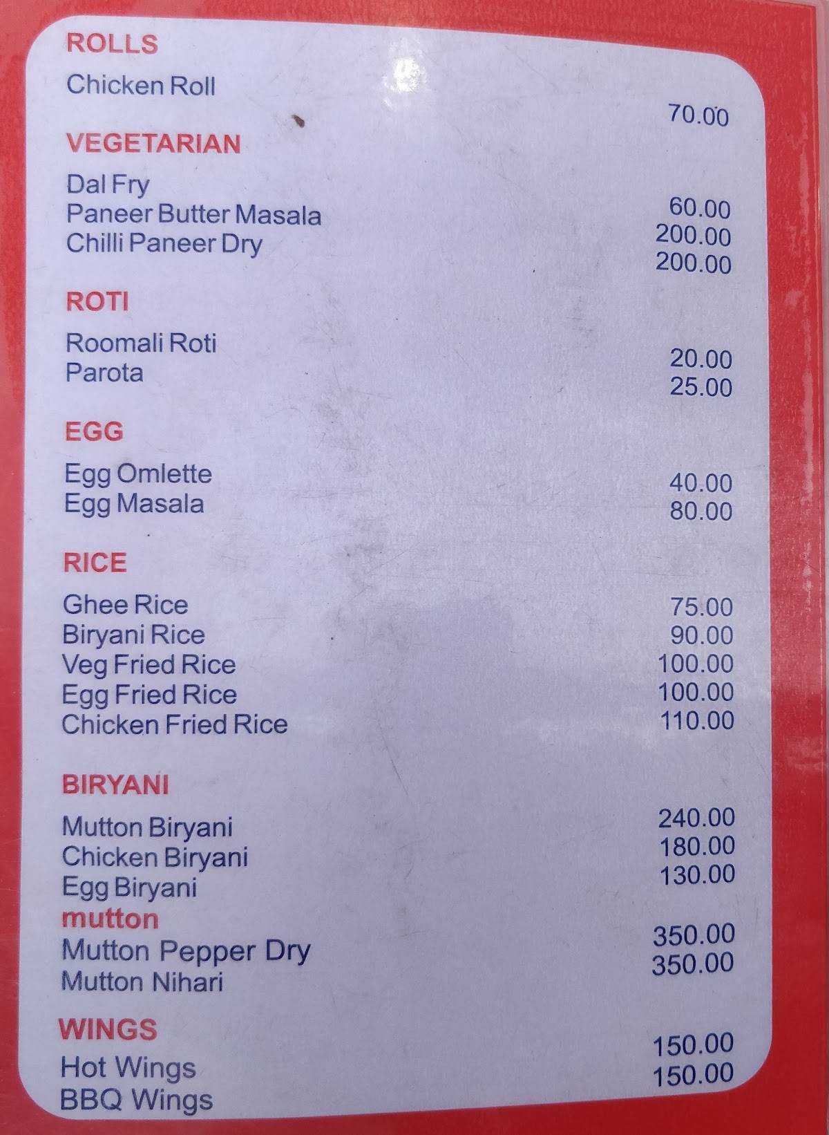 Menu at Taj Durbar, Bengaluru, 361