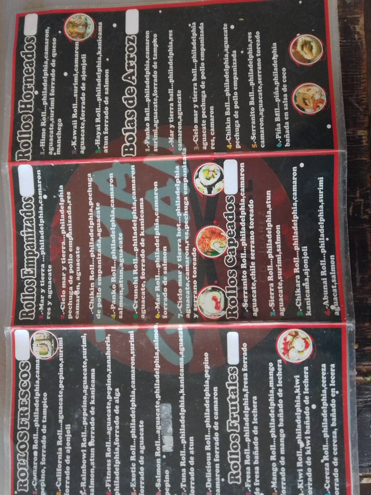 Menu at Tama gohan sushy ball restaurant, Ciudad Juarez