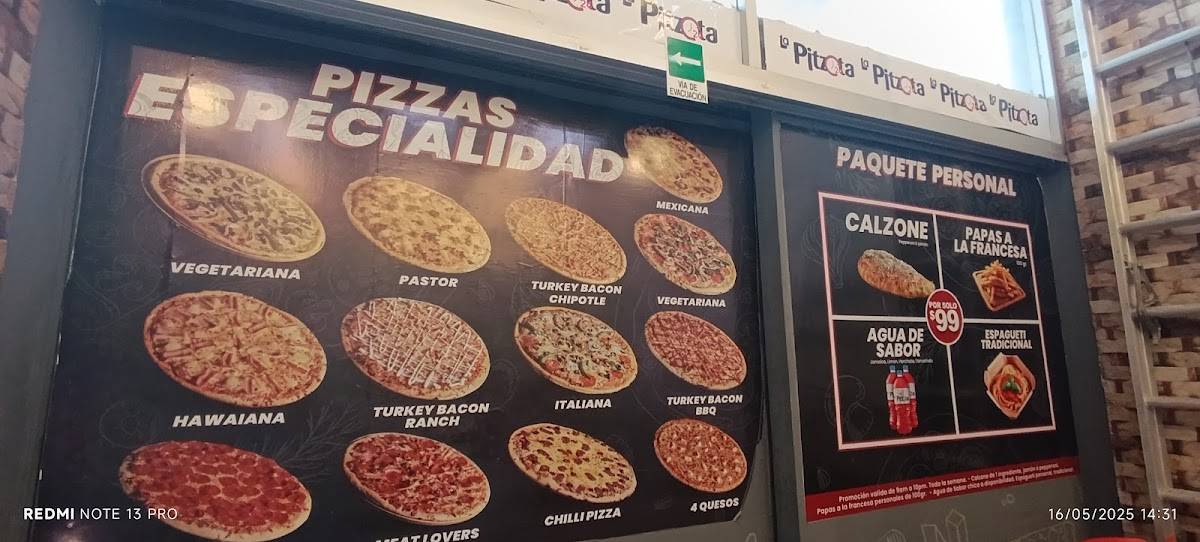 Carta del restaurante La Pitzota, Tampico