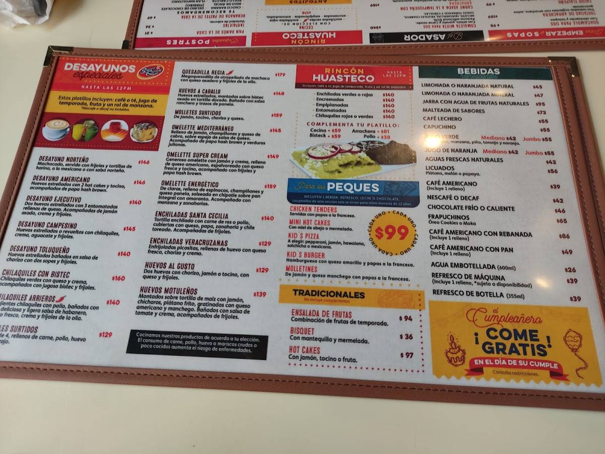 Carta del restaurante Super Cream Centro Histórico, Tampico