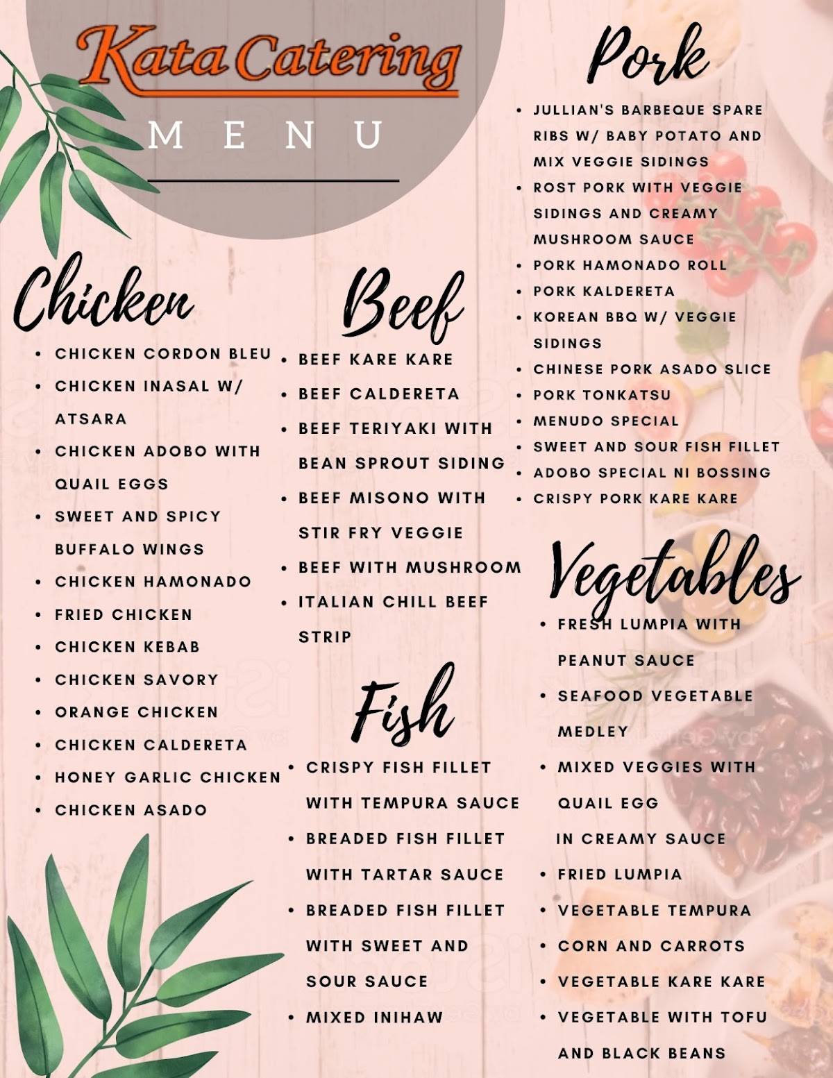 Carta de Kata Cafe', Tanay