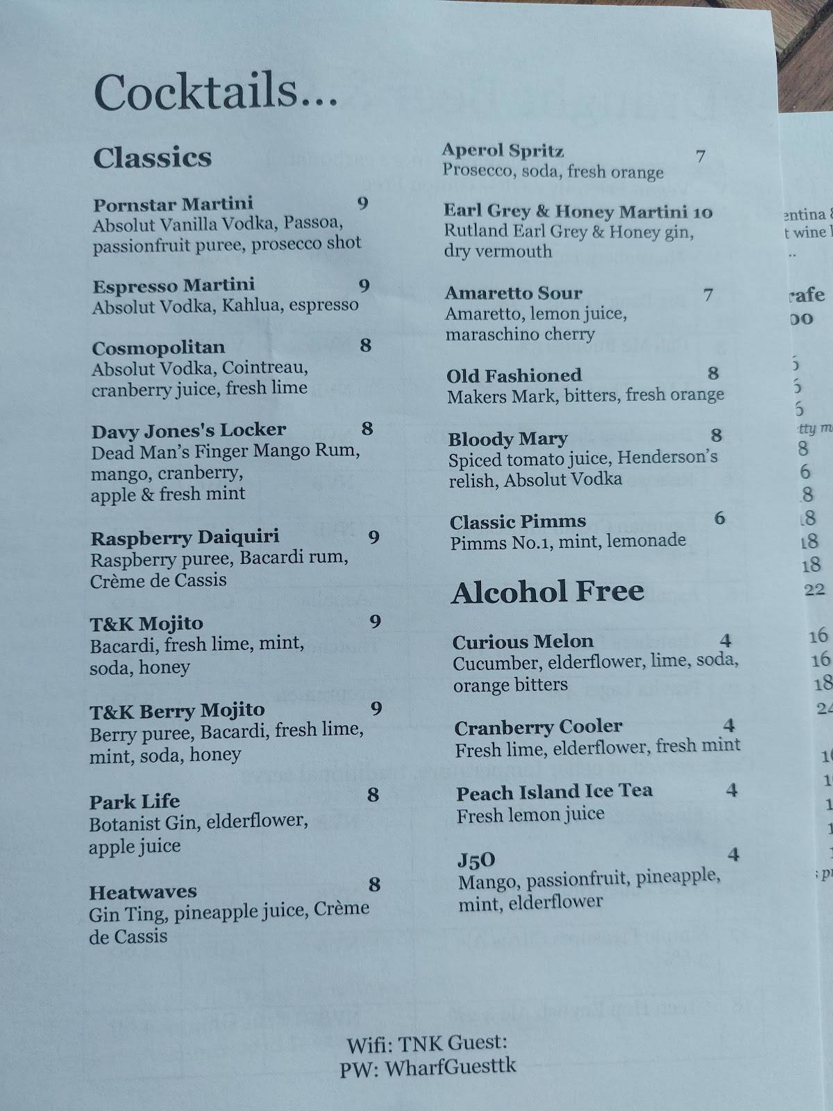 Menu at Tap and Kitchen pub & bar, Oundle