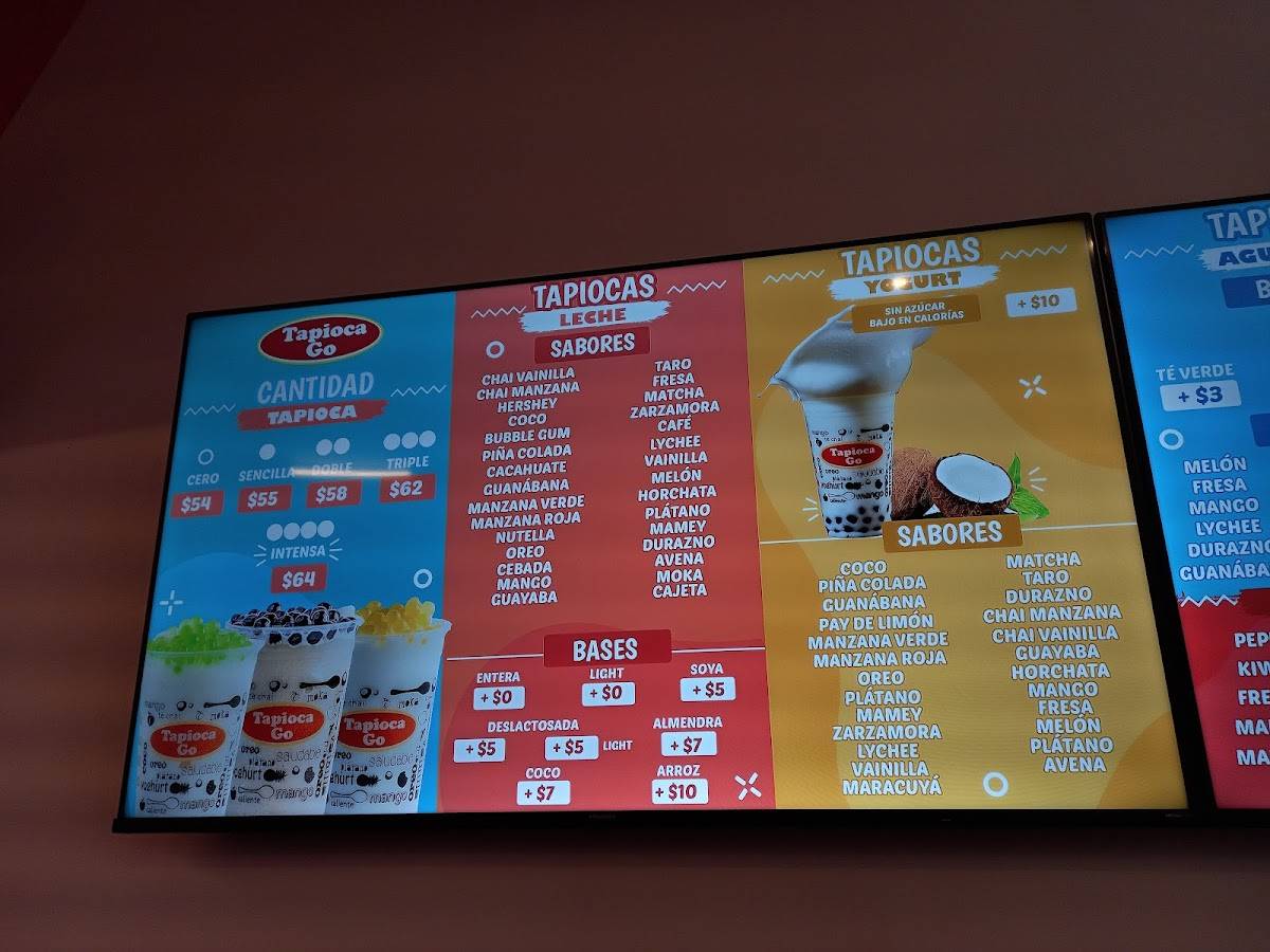 Carta del café Tapioca Go Real Center, Zapopan, Av. Sta. Margarita ...