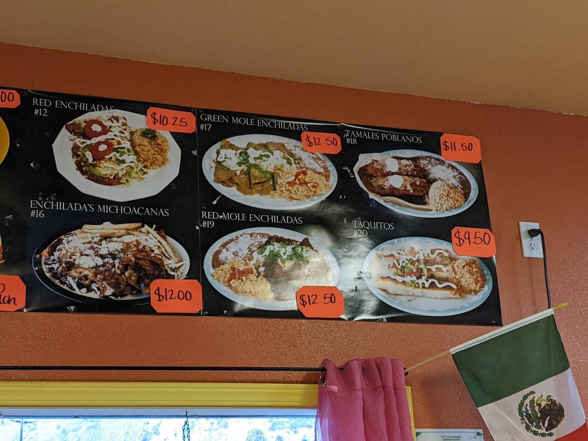 Menu at Taqueria El Chavo restaurant, Cashmere