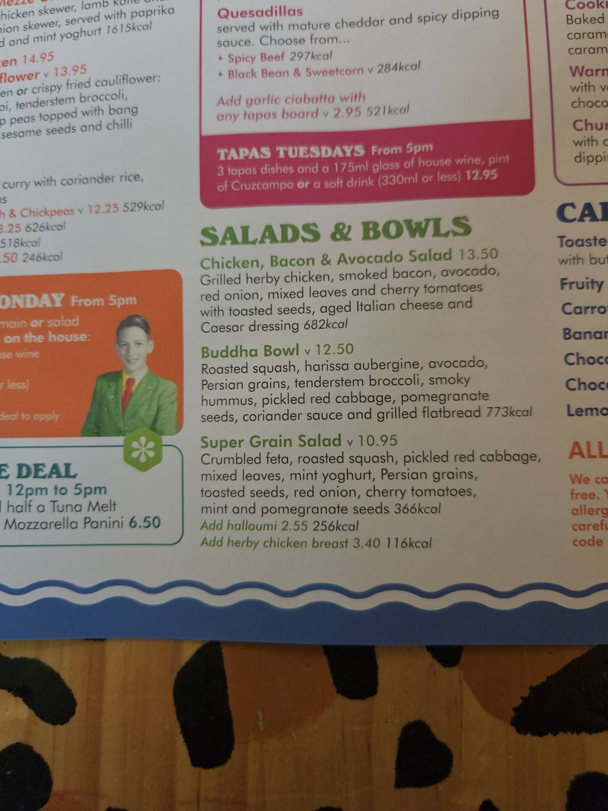 Menu at Tarko Lounge restaurant, Barnstaple