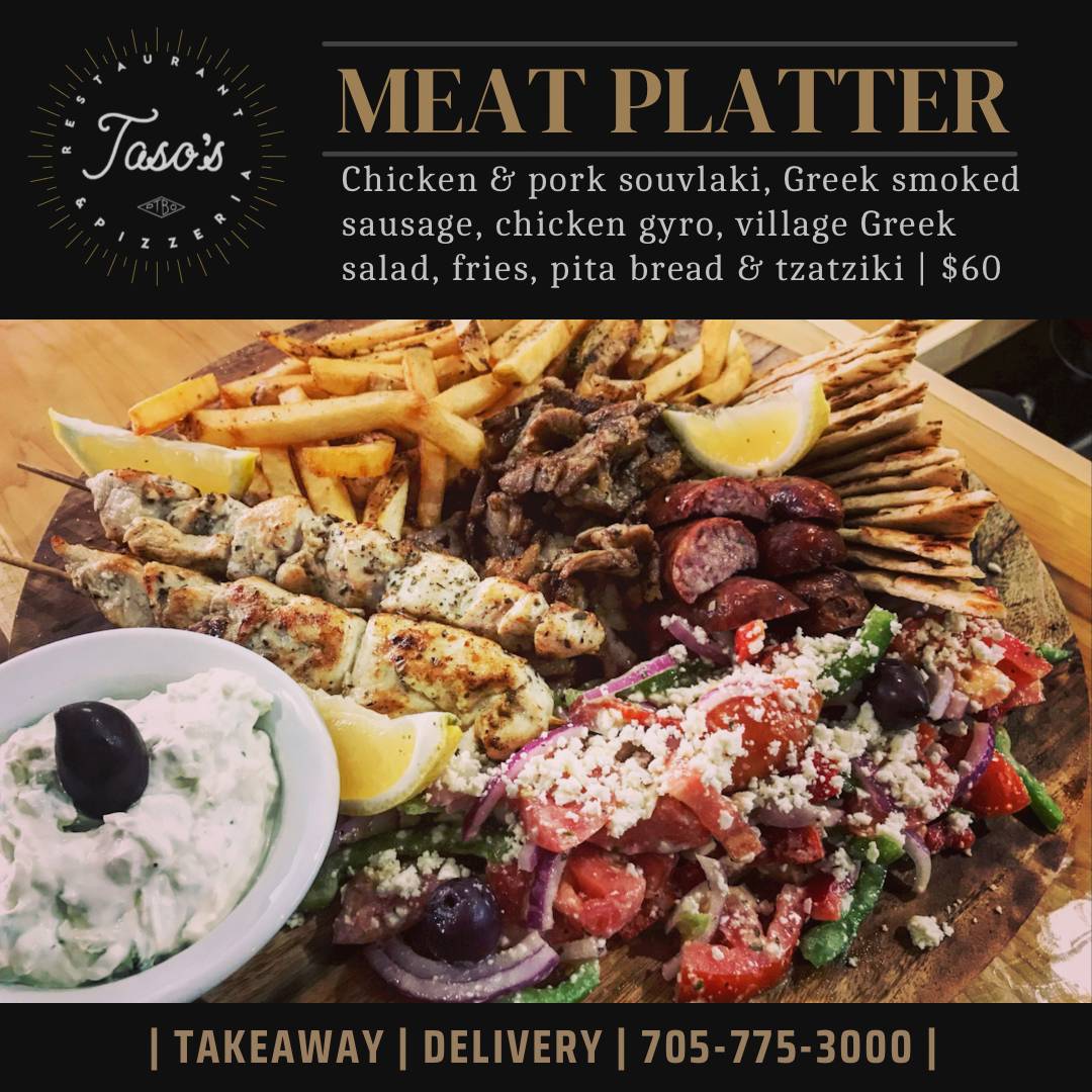 Menu at Taso's Restaurant and Pizzeria, Kawartha Lakes
