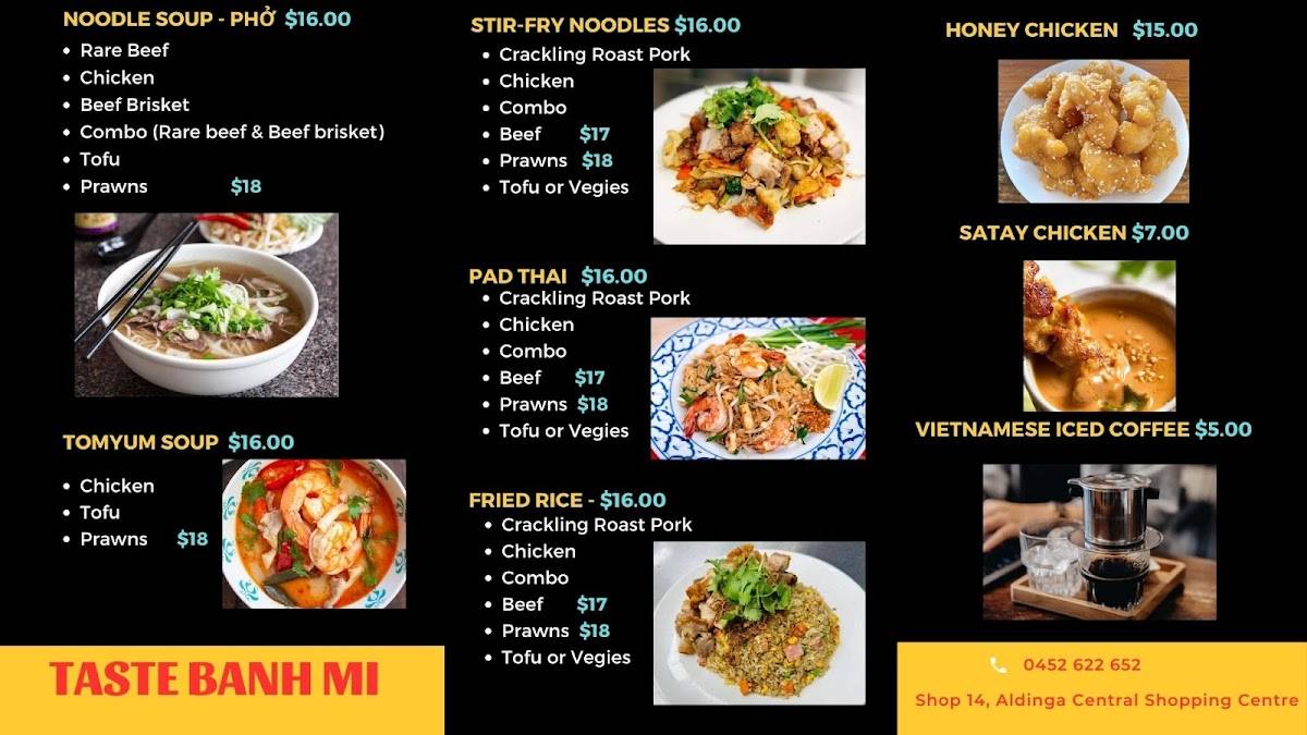 Menu at Taste Banh Mi - Aldinga restaurant, Aldinga Beach