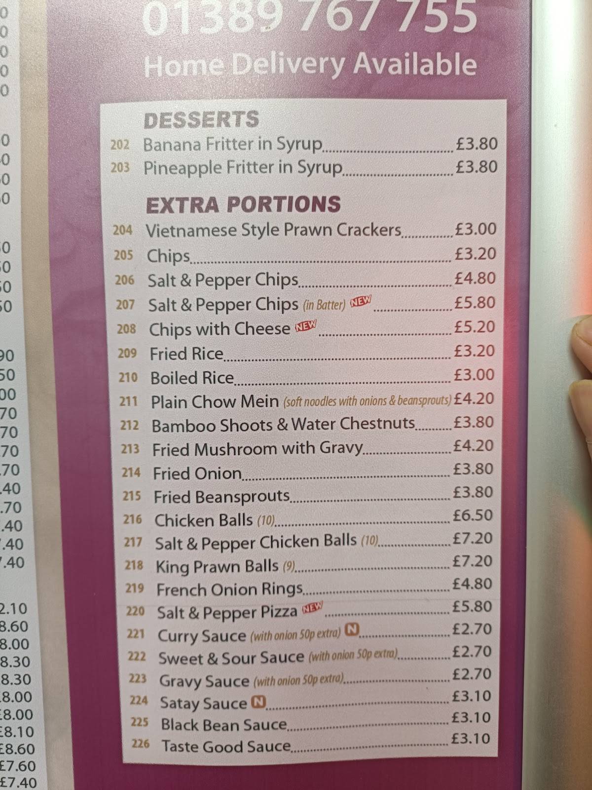 Menu at Taste Good fast food, Dumbarton
