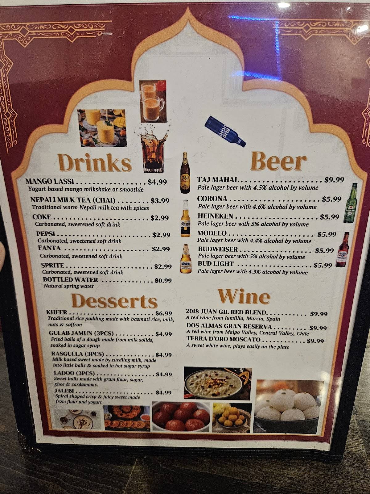 Menu at Taste of Nepal - Nepalese Indian Restaurant St Paul, Saint Paul