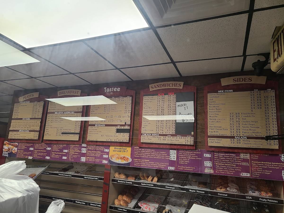 Menu at Tastee Donuts restaurant, Kenner, Loyola Dr # 2