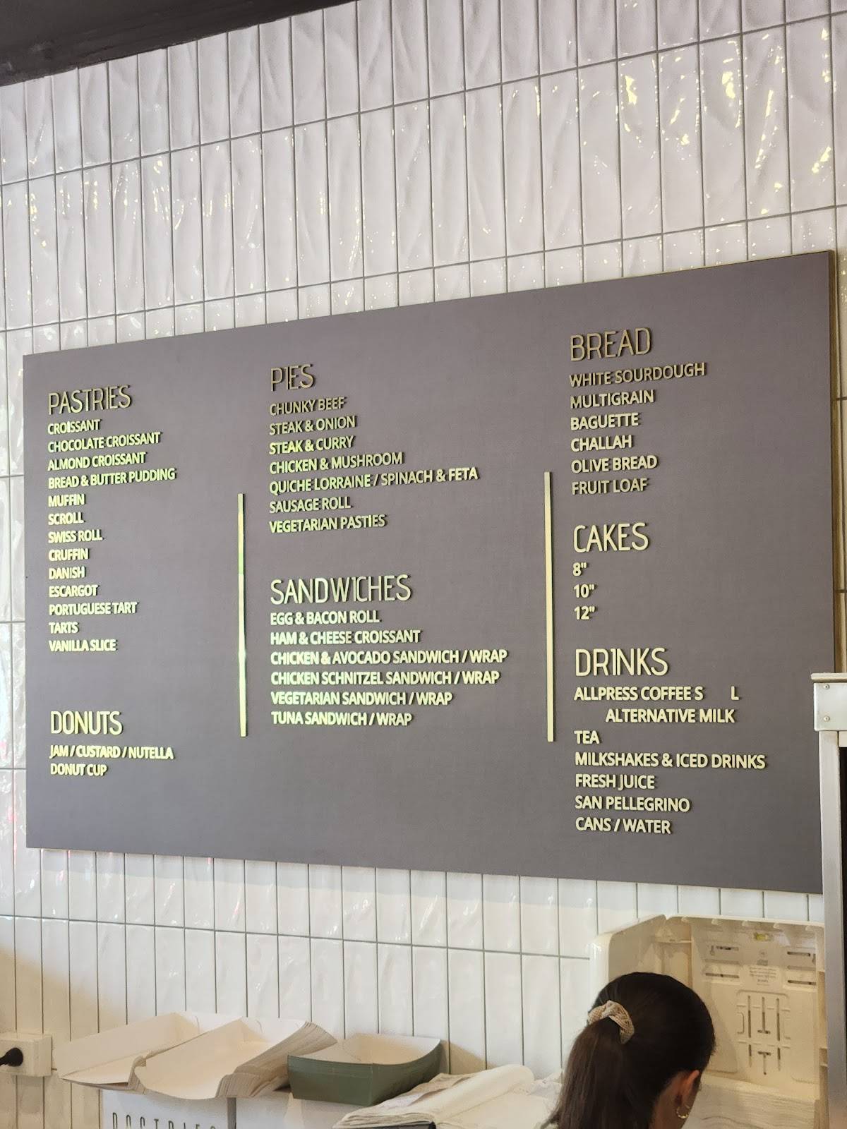 Menu at Tatin cafe, Balwyn North