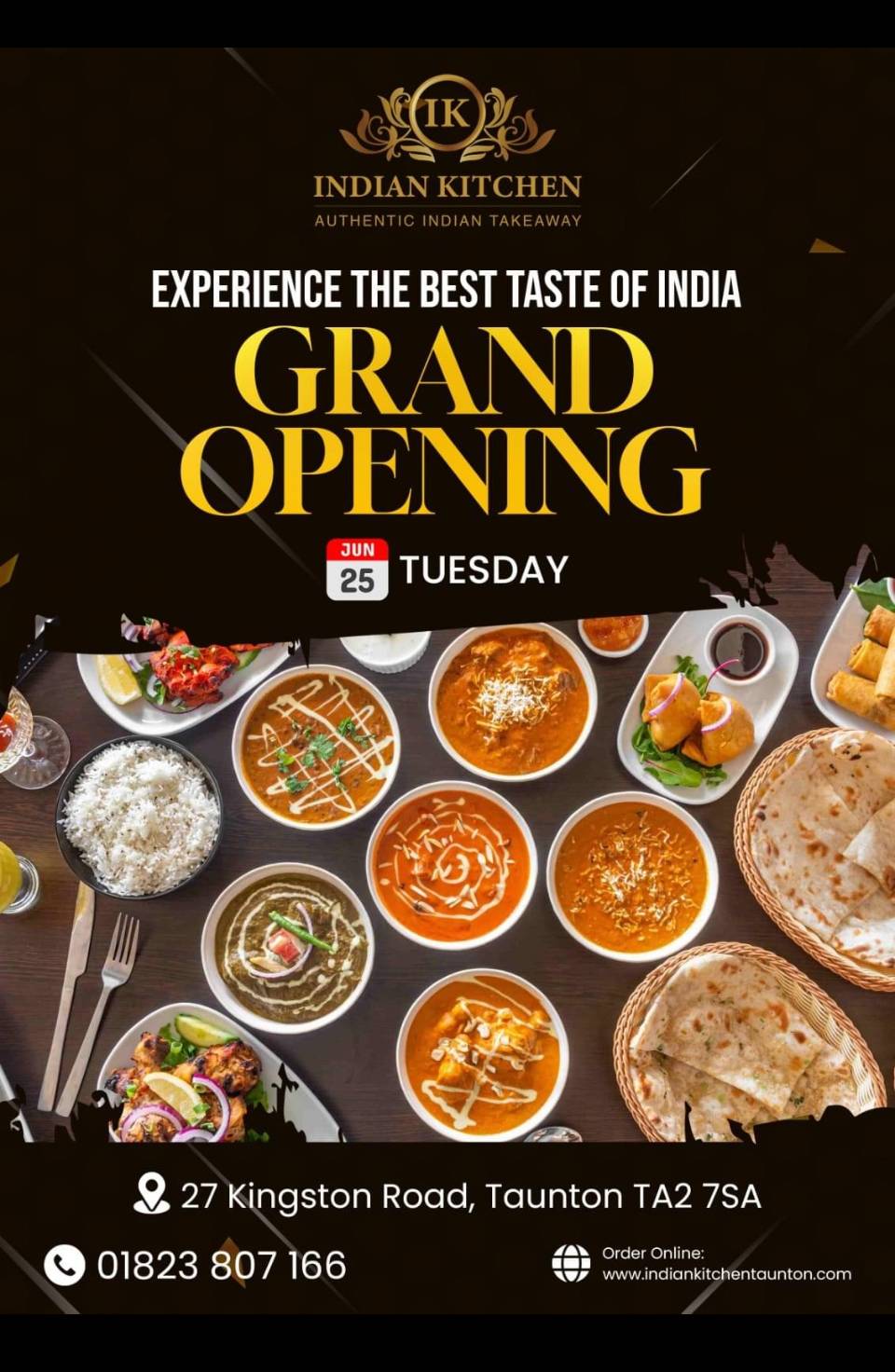 Menu at Indian Kitchen, Taunton