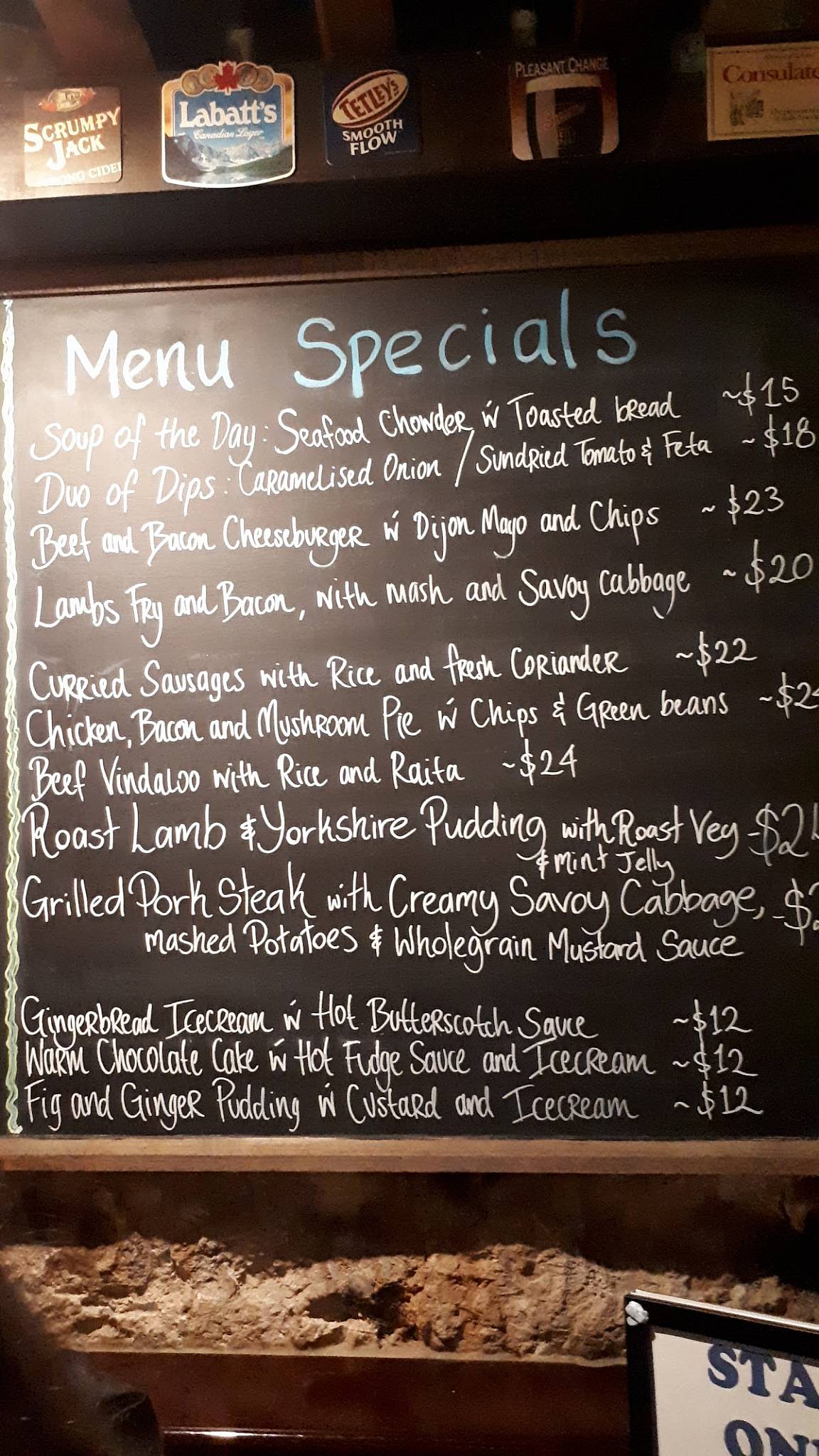 Menu at Fox & Firkin English Pub, Tea Tree Gully