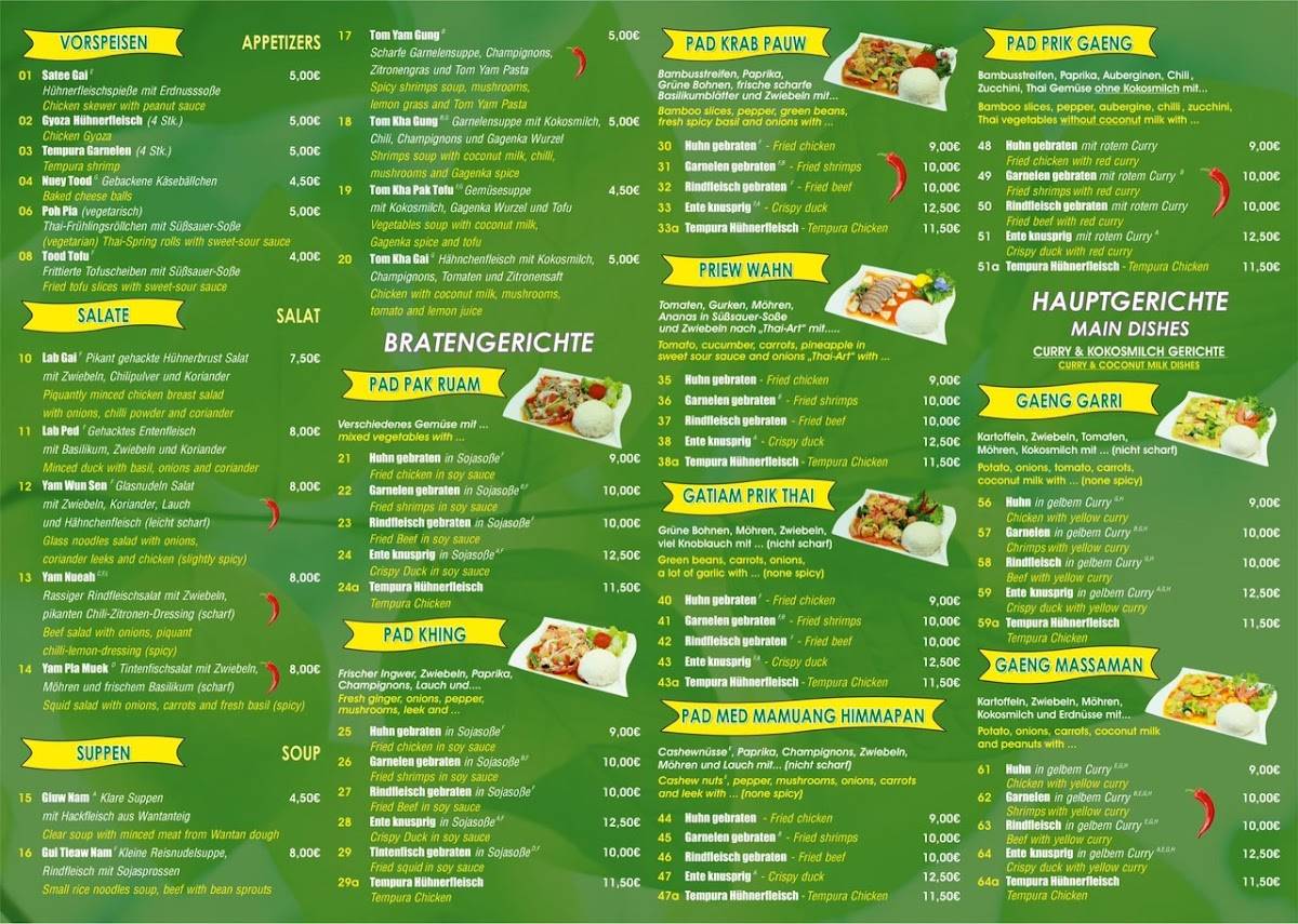 Speisekarte von Thai Imbiss Neusser Platz restaurant, Köln