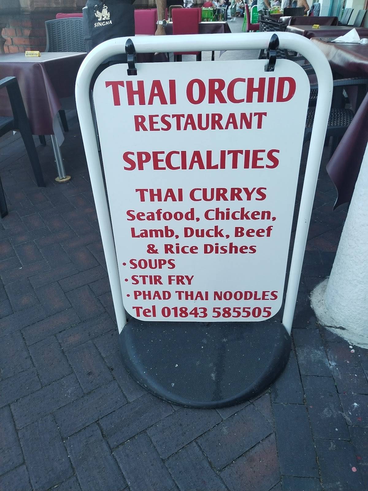 Menu at Thai Orchid restaurant, Ramsgate