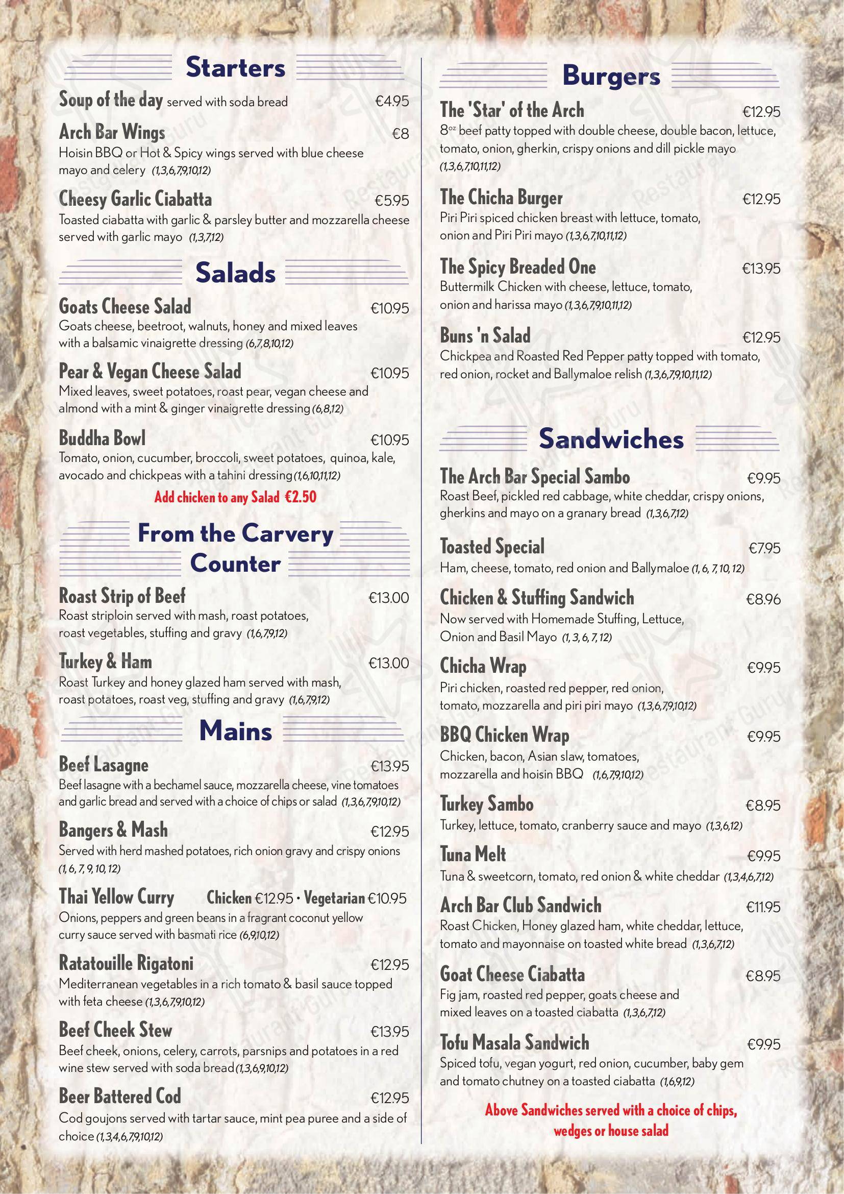 Carta de The Arch Bar, Swords