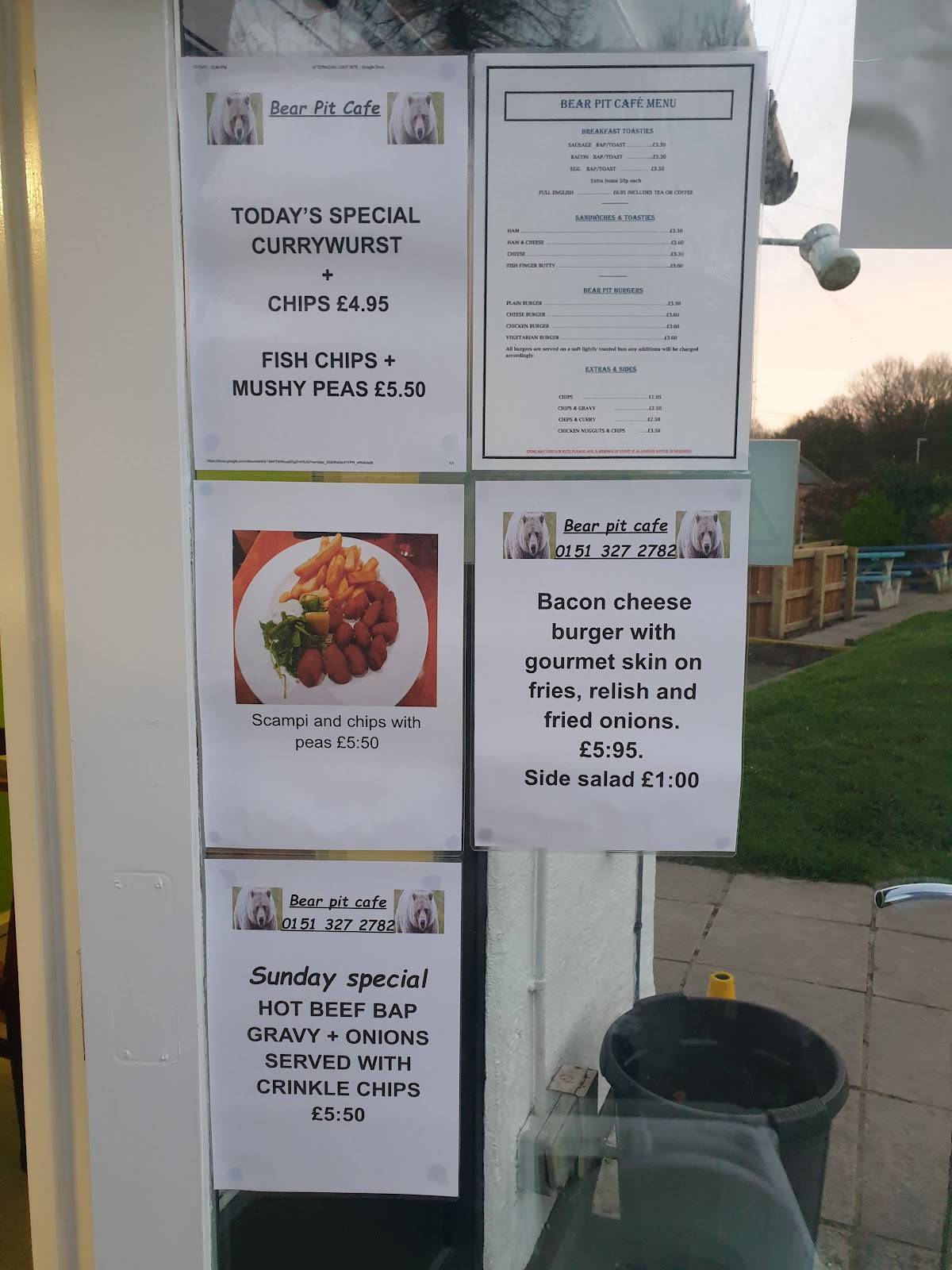Menu at The Bear Pit Café cafe, Birkenhead, The Tap