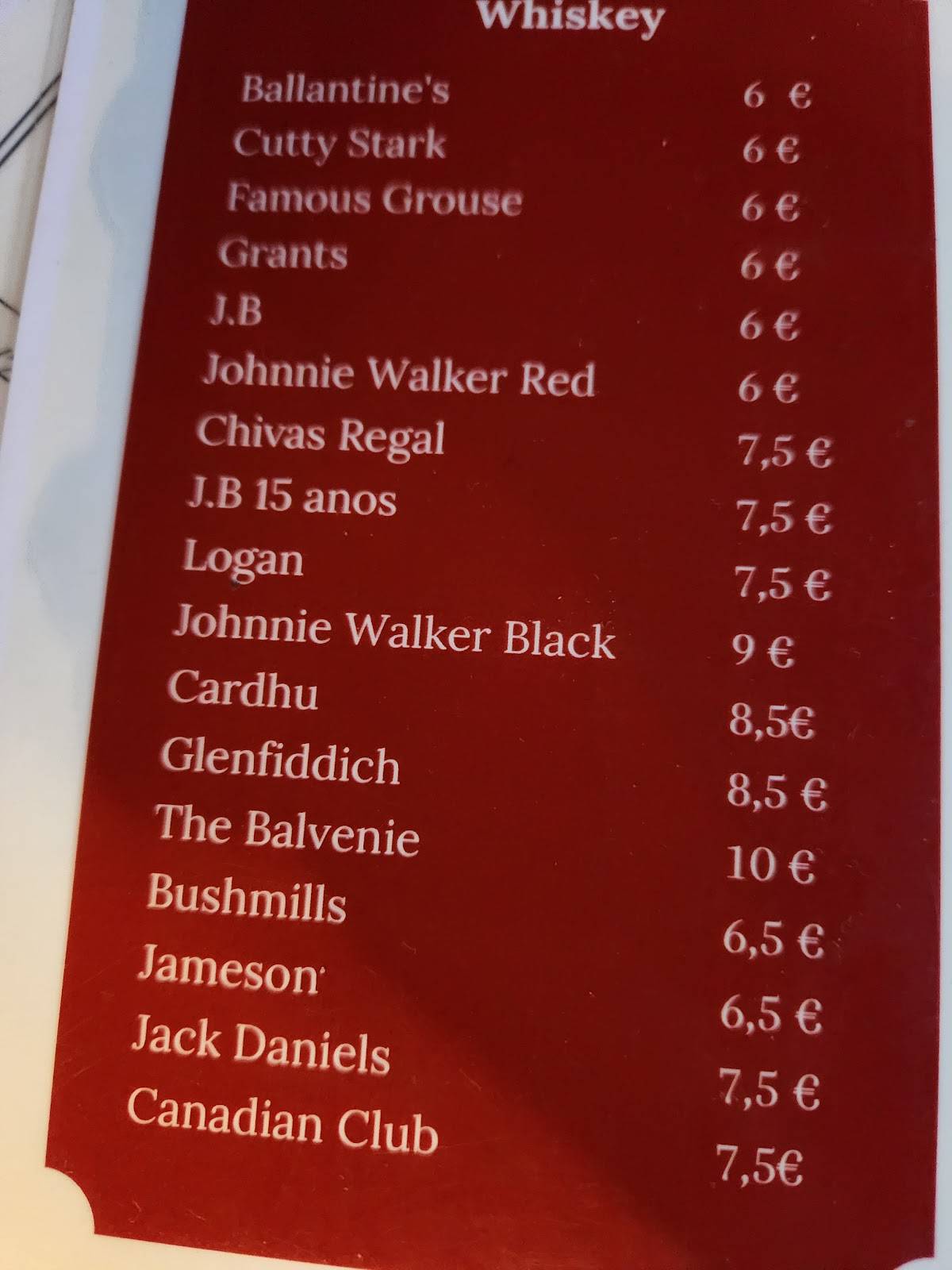 Menu em The Beer Hunter pub & Bar, Oeiras