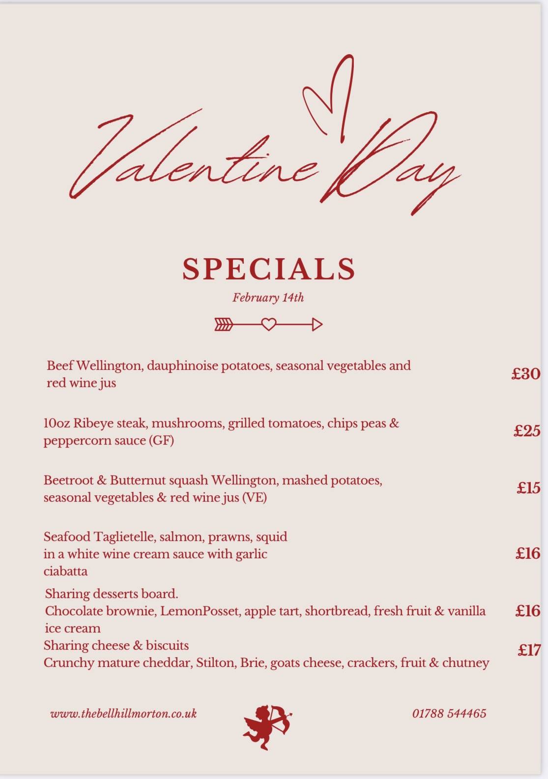 Menu at The Bell Inn pub & bar, Rugby