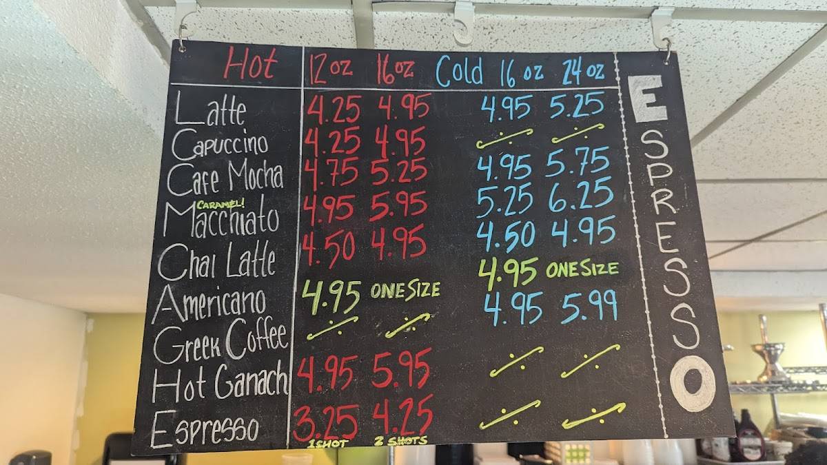 Carta del café The Black Forest, Amherst
