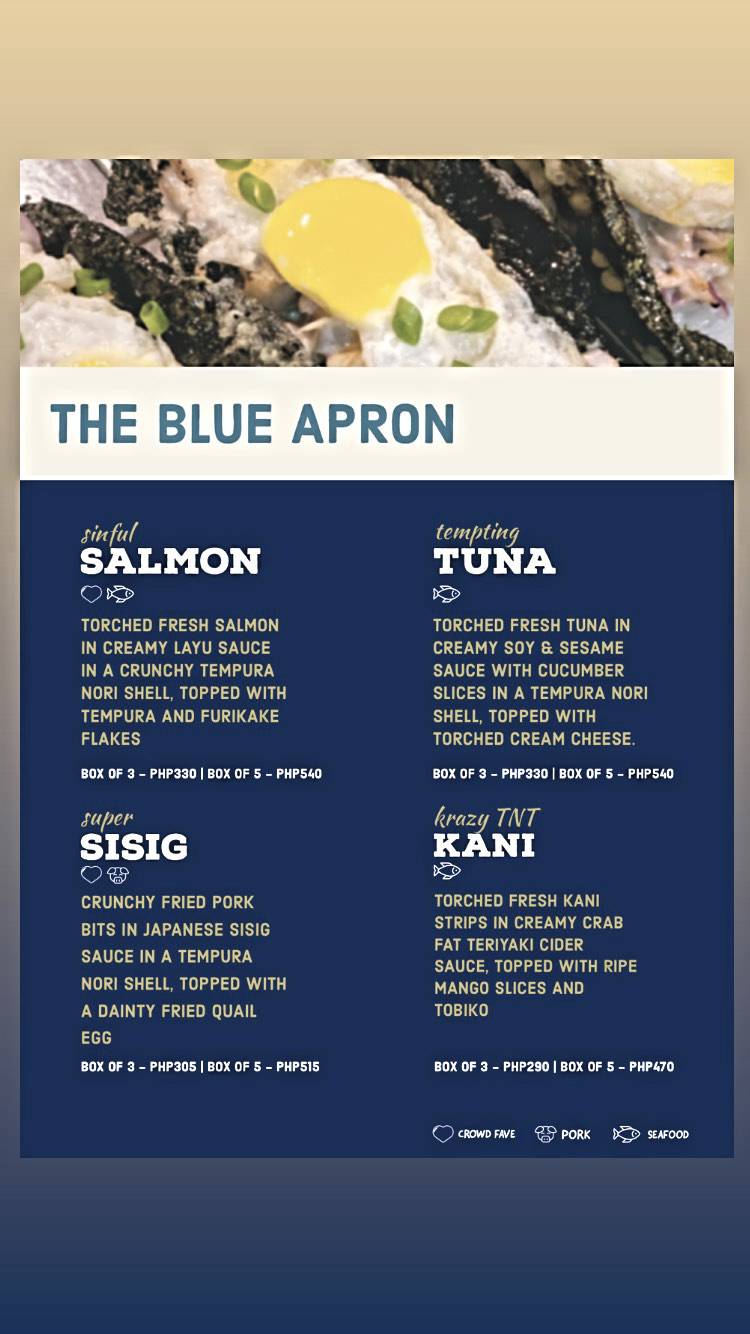 Menu at The Blue Apron - Quezon City restaurant, Quezon City