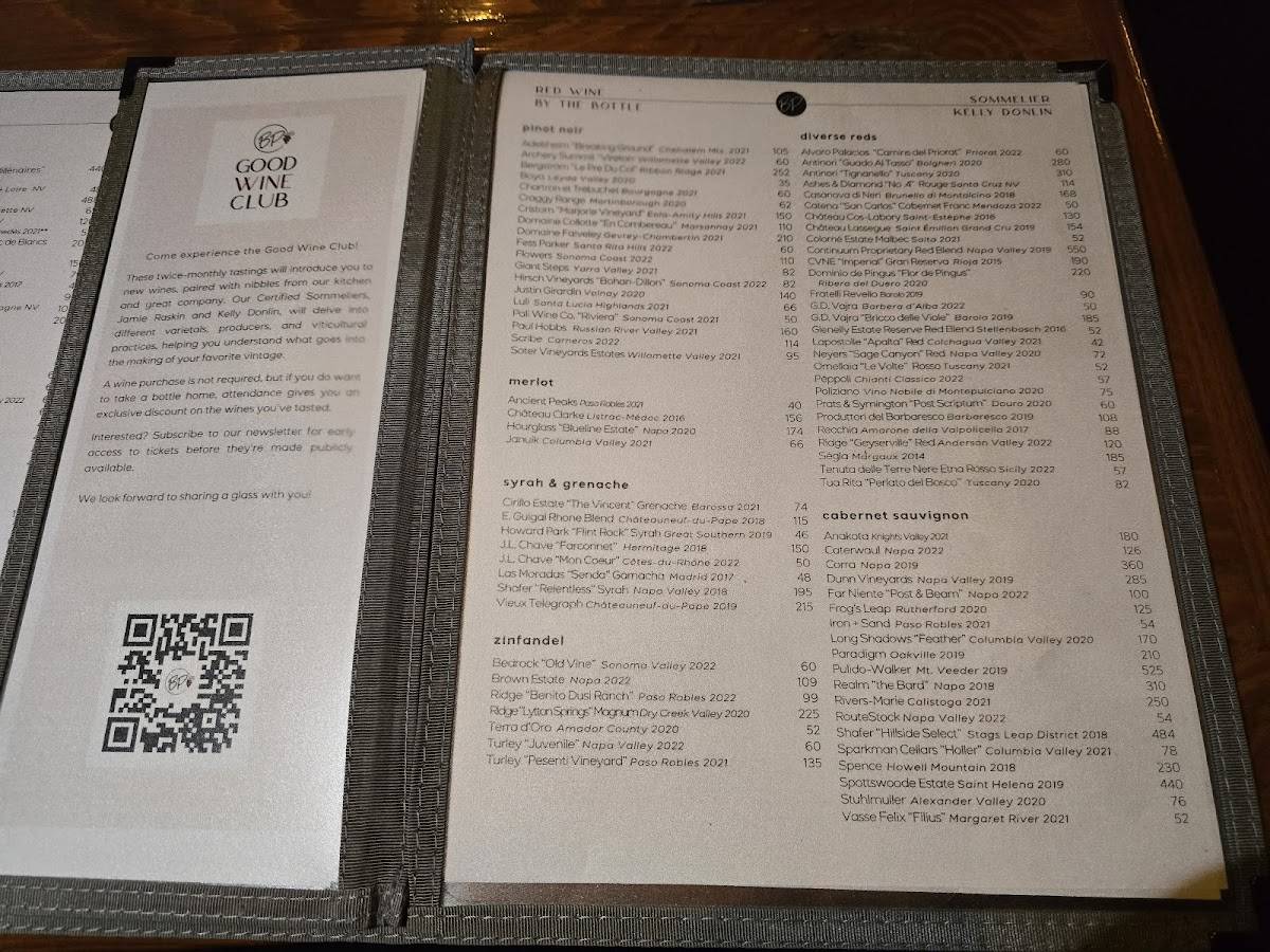 Menu at The Blue Point pub & bar, Duck