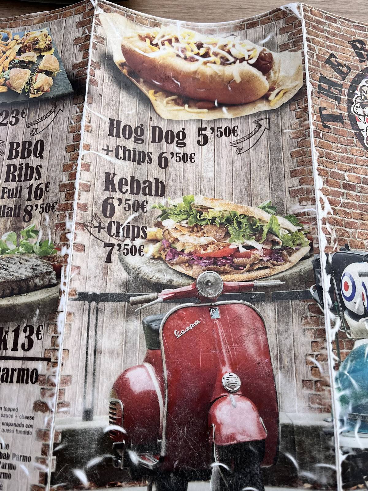 Menu at The Bulldog pub & bar, Benidorm