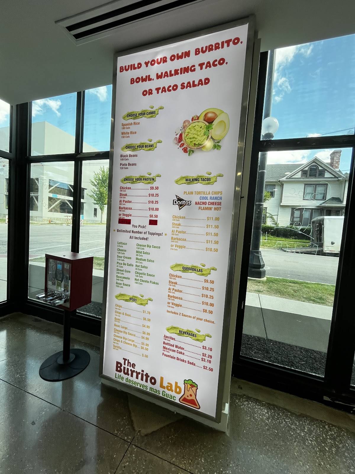 Menu at The Burrito Lab restaurant, Champaign