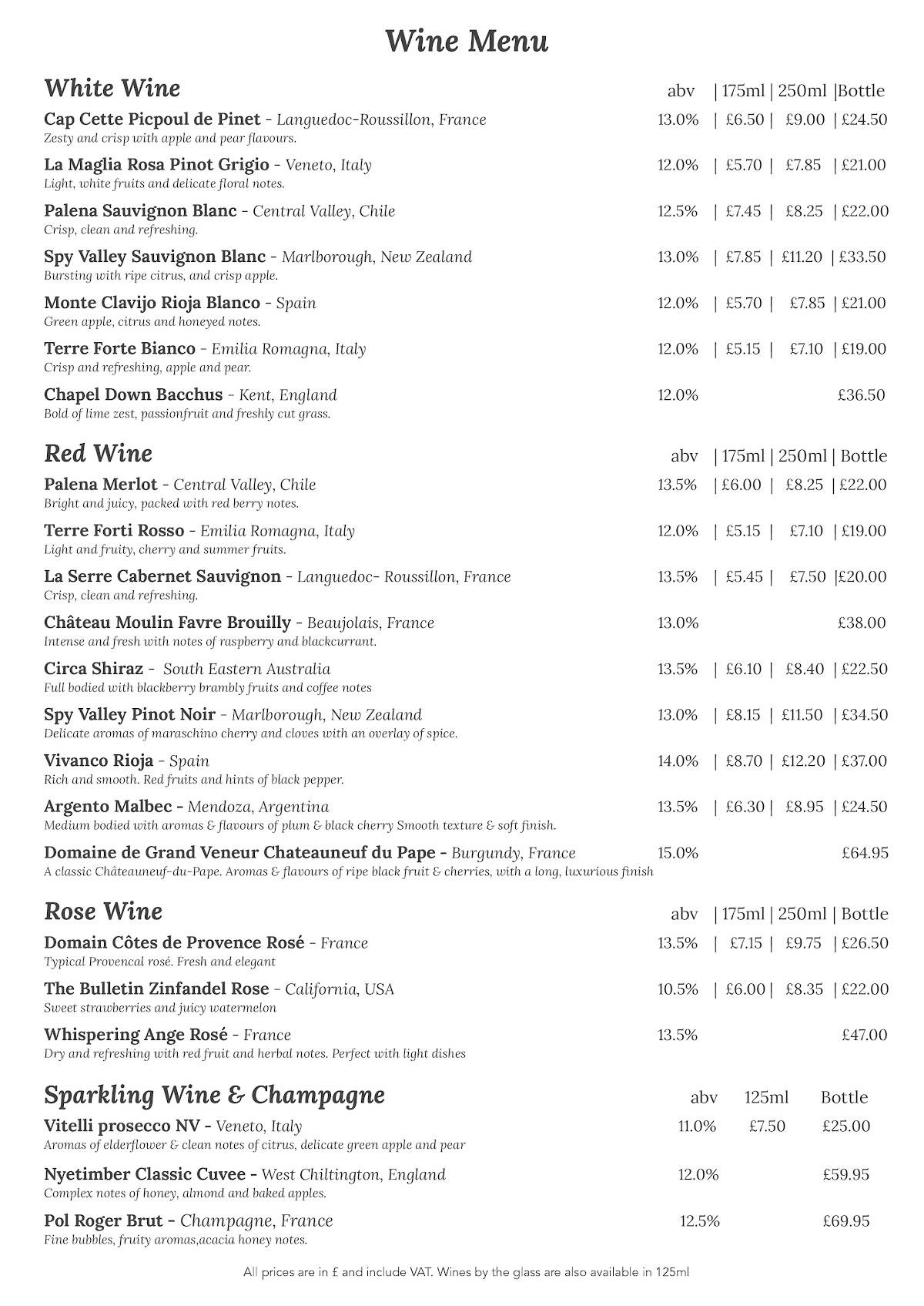 Menu at The Bush Inn pub & bar, New Alresford, Ovington
