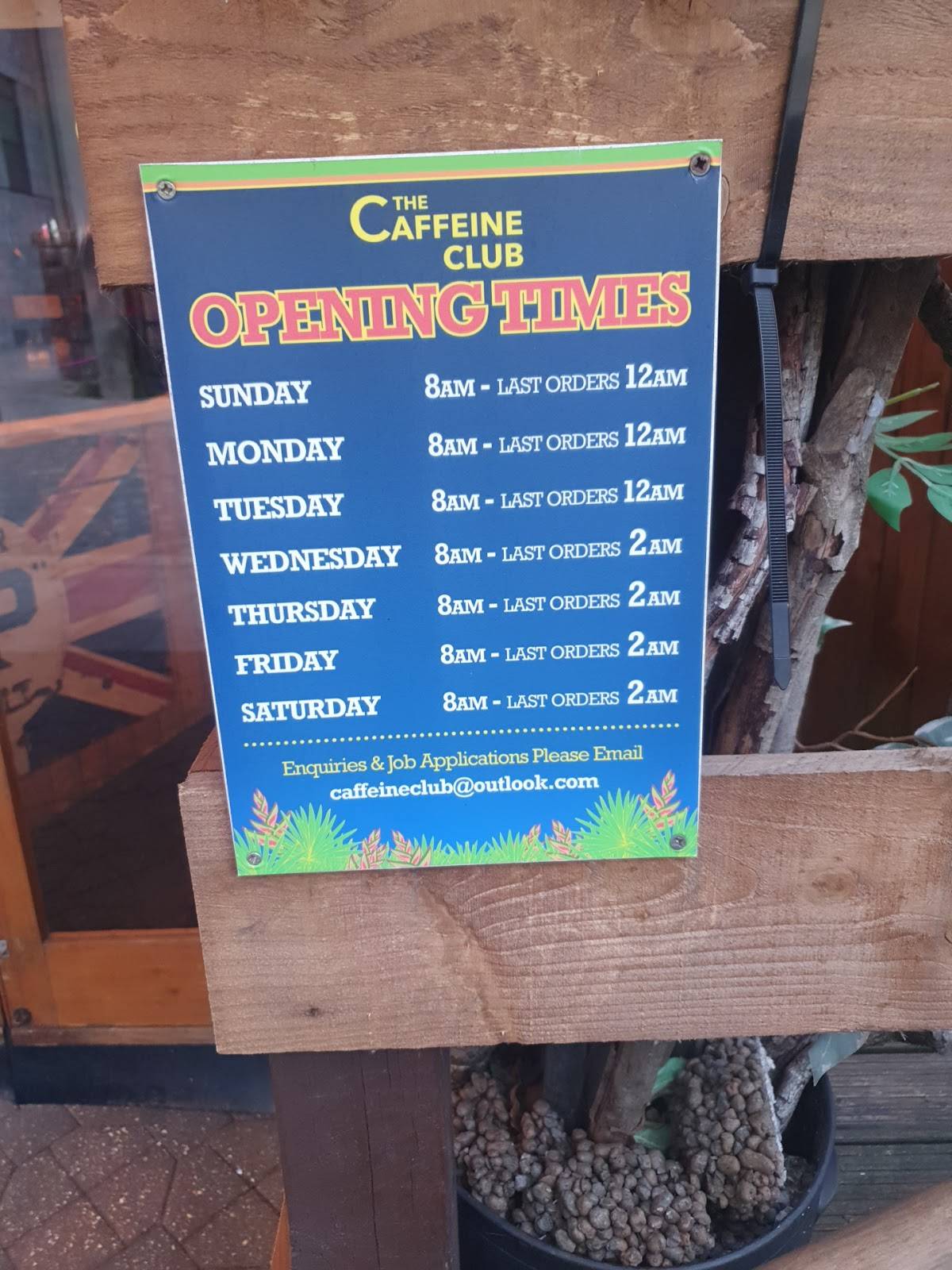 Menu at The Caffeine Club, Plymouth