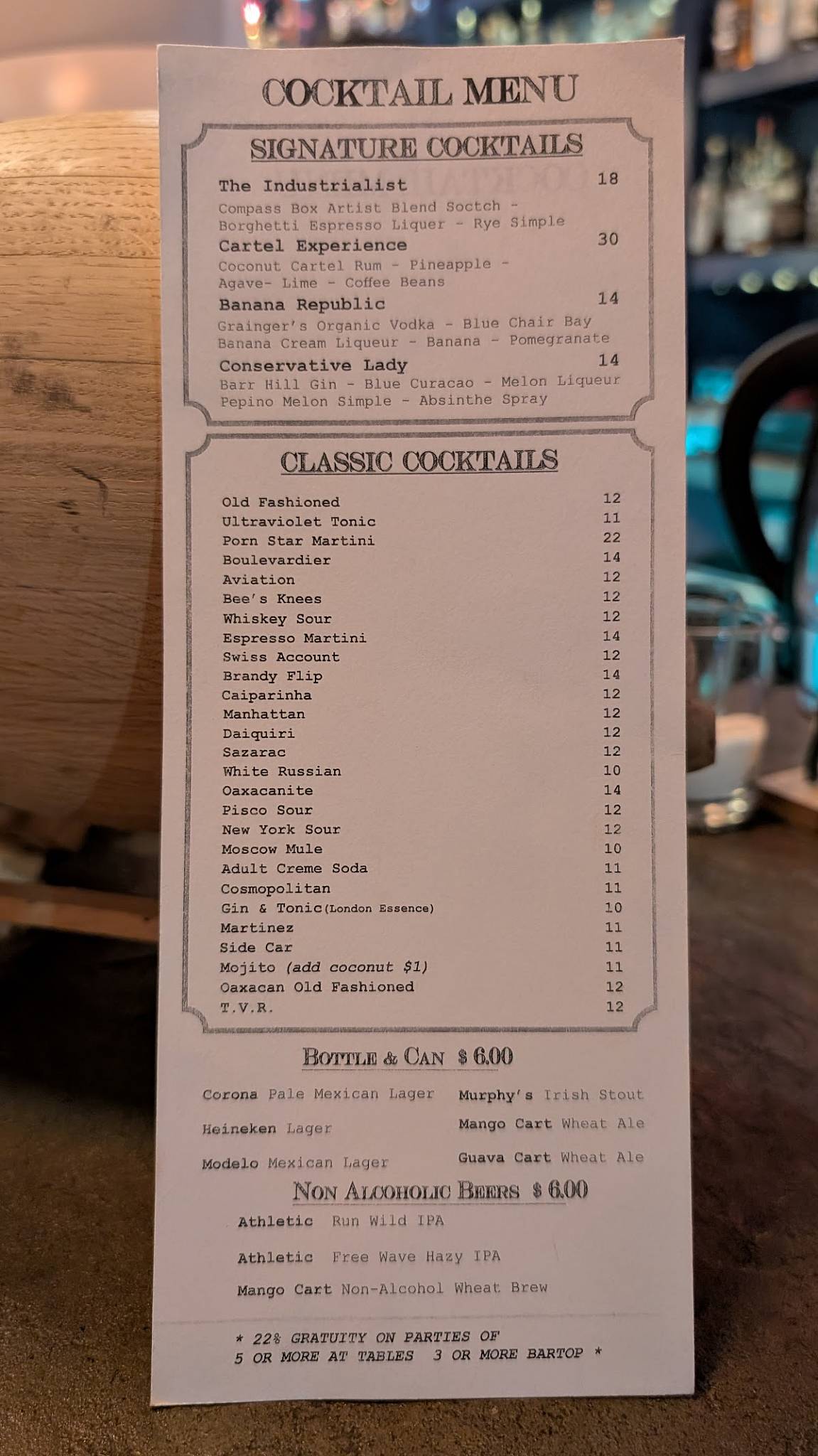 Menu at The Capital Room pub & bar, Sanford