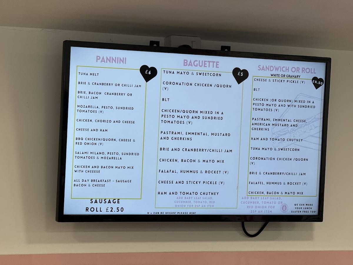 Menu at The Office Perk, Peterborough