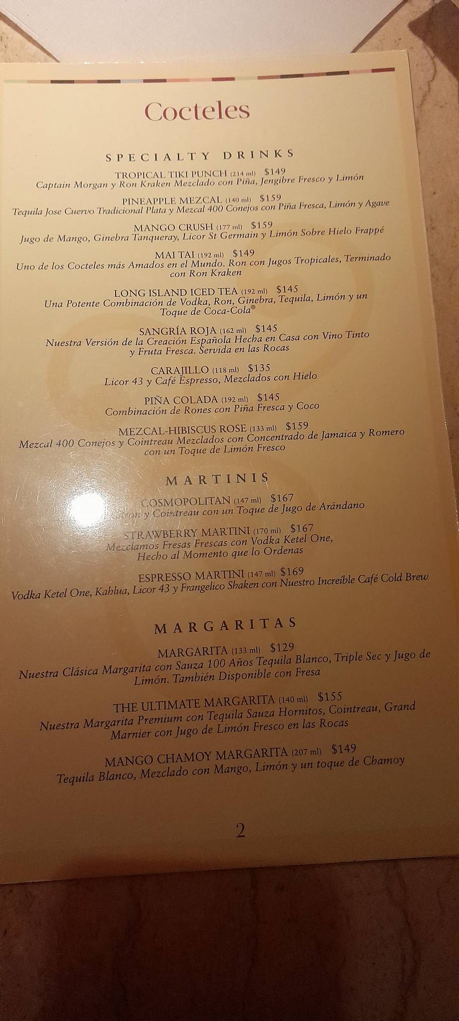 Carta del restaurante The Cheesecake Factory Perisur, Ciudad del México ...