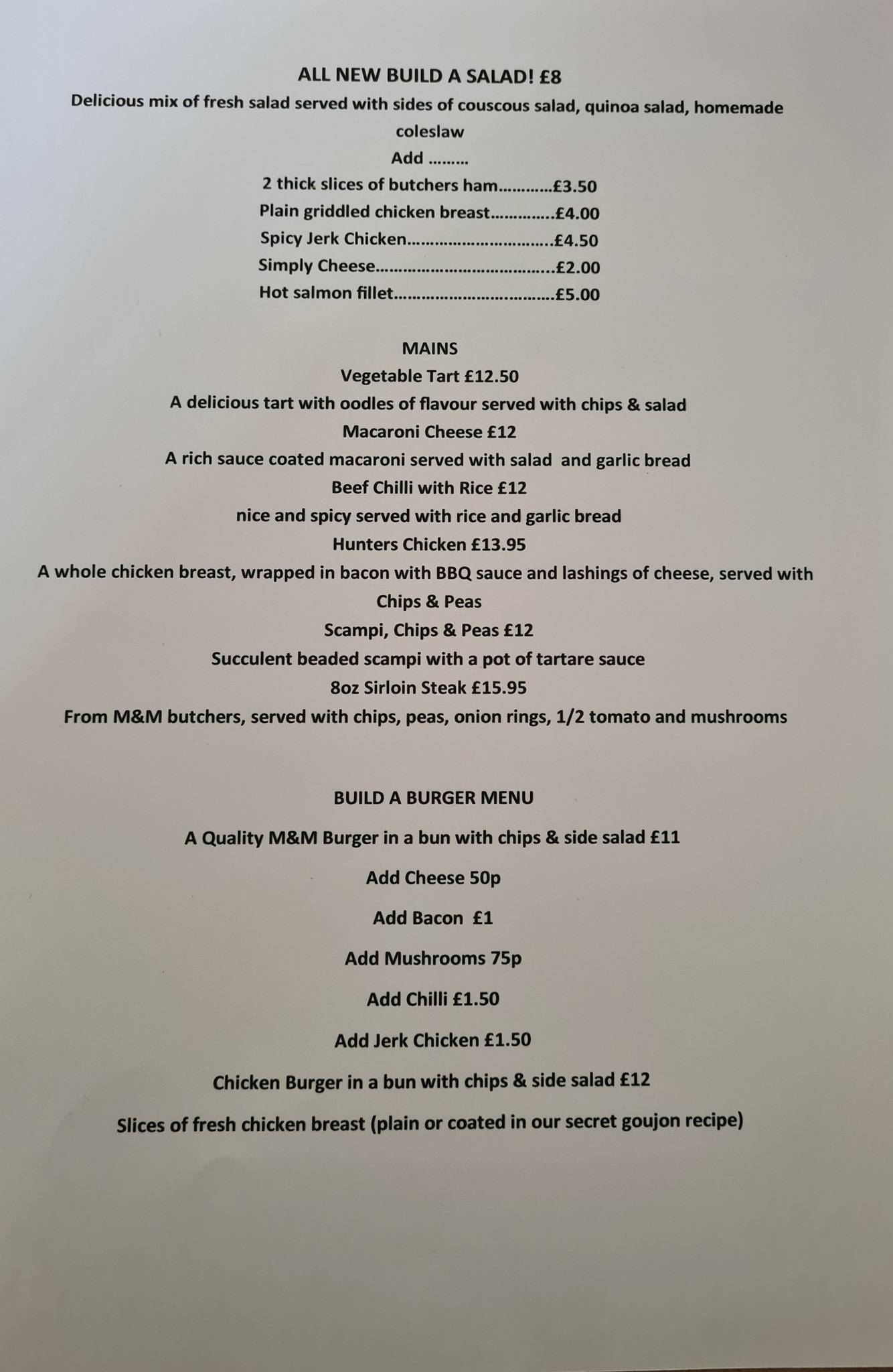 Menu at The Chestnut Horse restaurant, Great Finborough, B1115