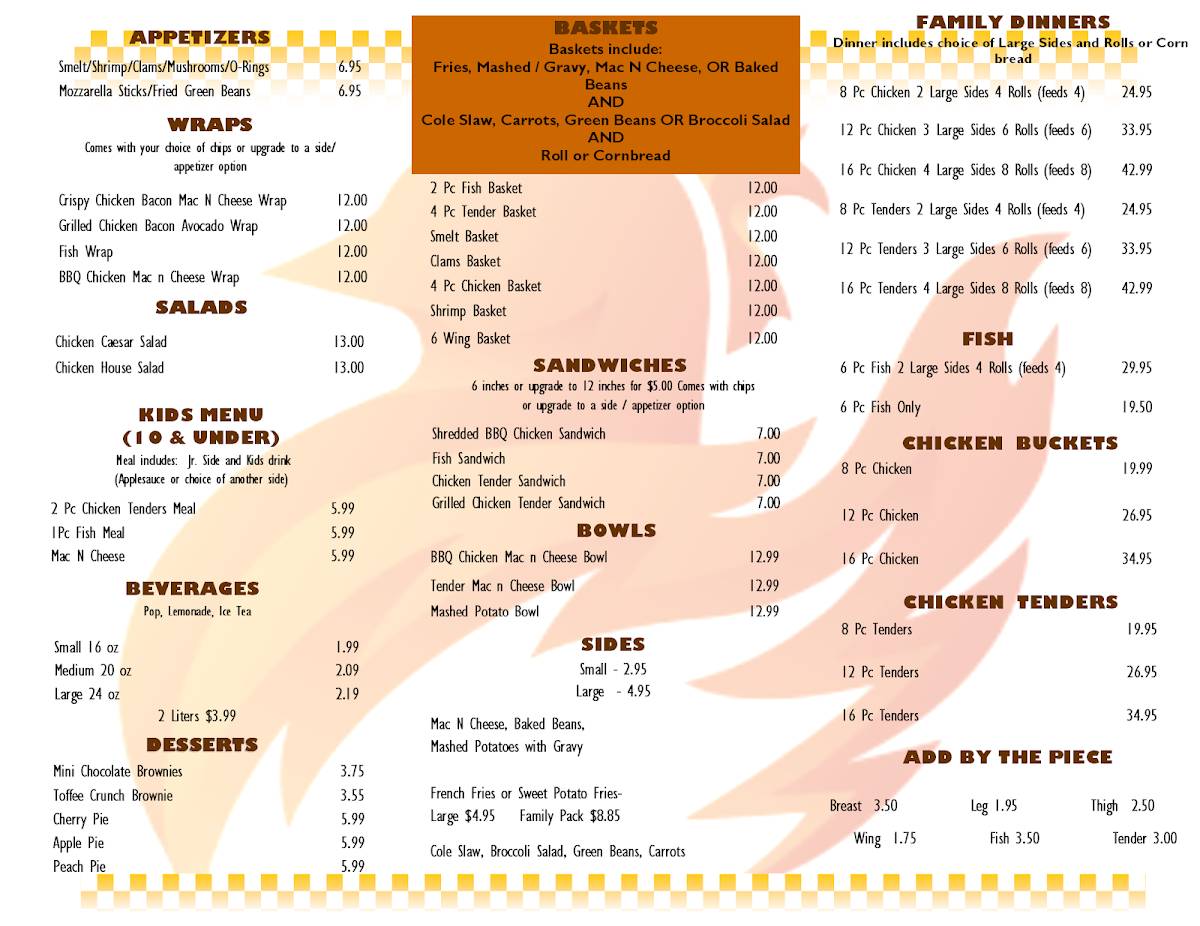 Menu at The Chicken Shack of Constantine restaurant, Constantine