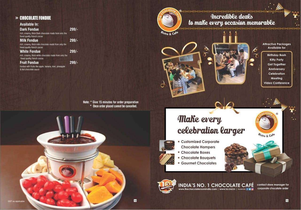 Menu at The Chocolate Room, Patna, First Floor